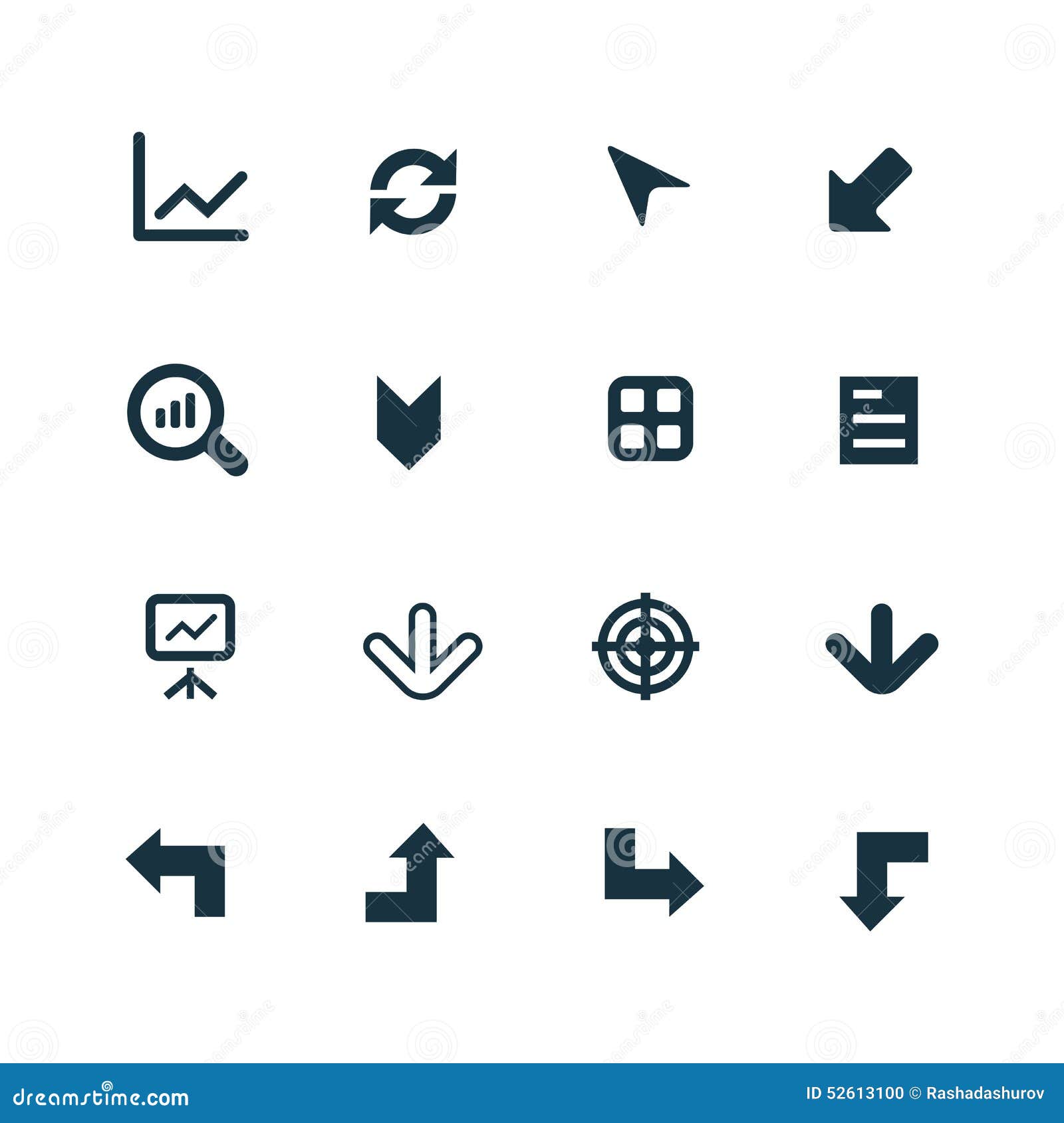 Diagram icons set stock vector. Illustration of diagram - 52613100