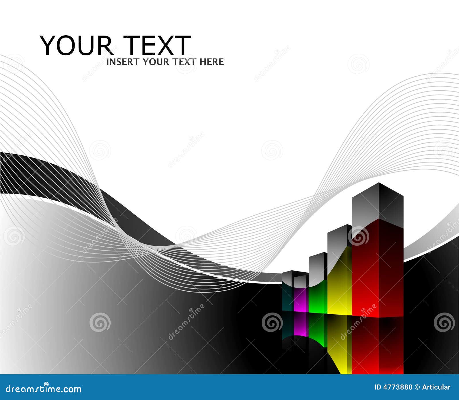 Diagram Illustration with Wave on Dark Background Stock Vector ...