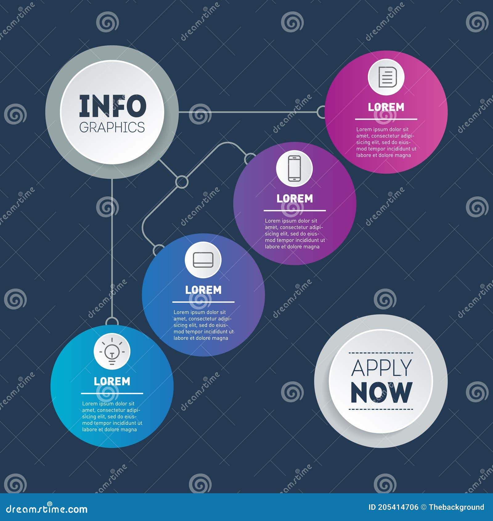 Diagram, Infographic of Technology or Education Process with Four Steps ...