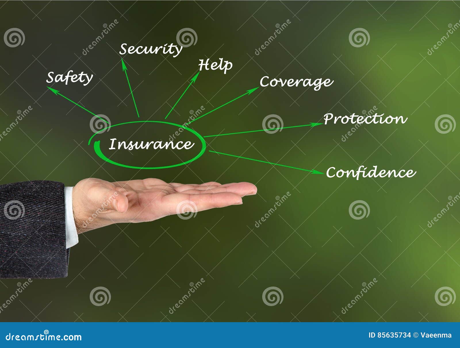 Diagram of insurance stock photo. Image of agent, travel - 85635734