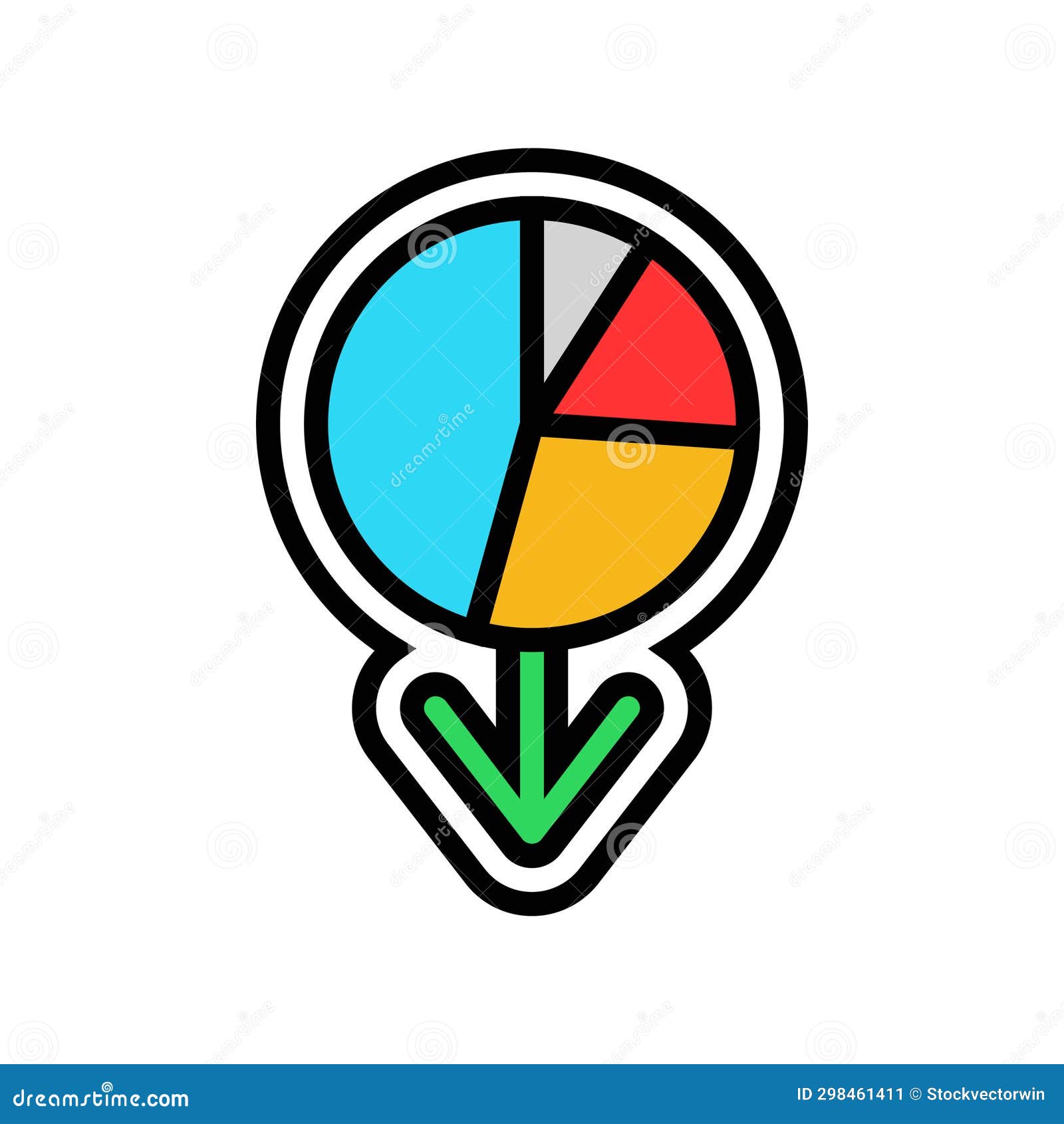 Diagram Loading Statistical Data Color Icon Vector Illustration Stock ...