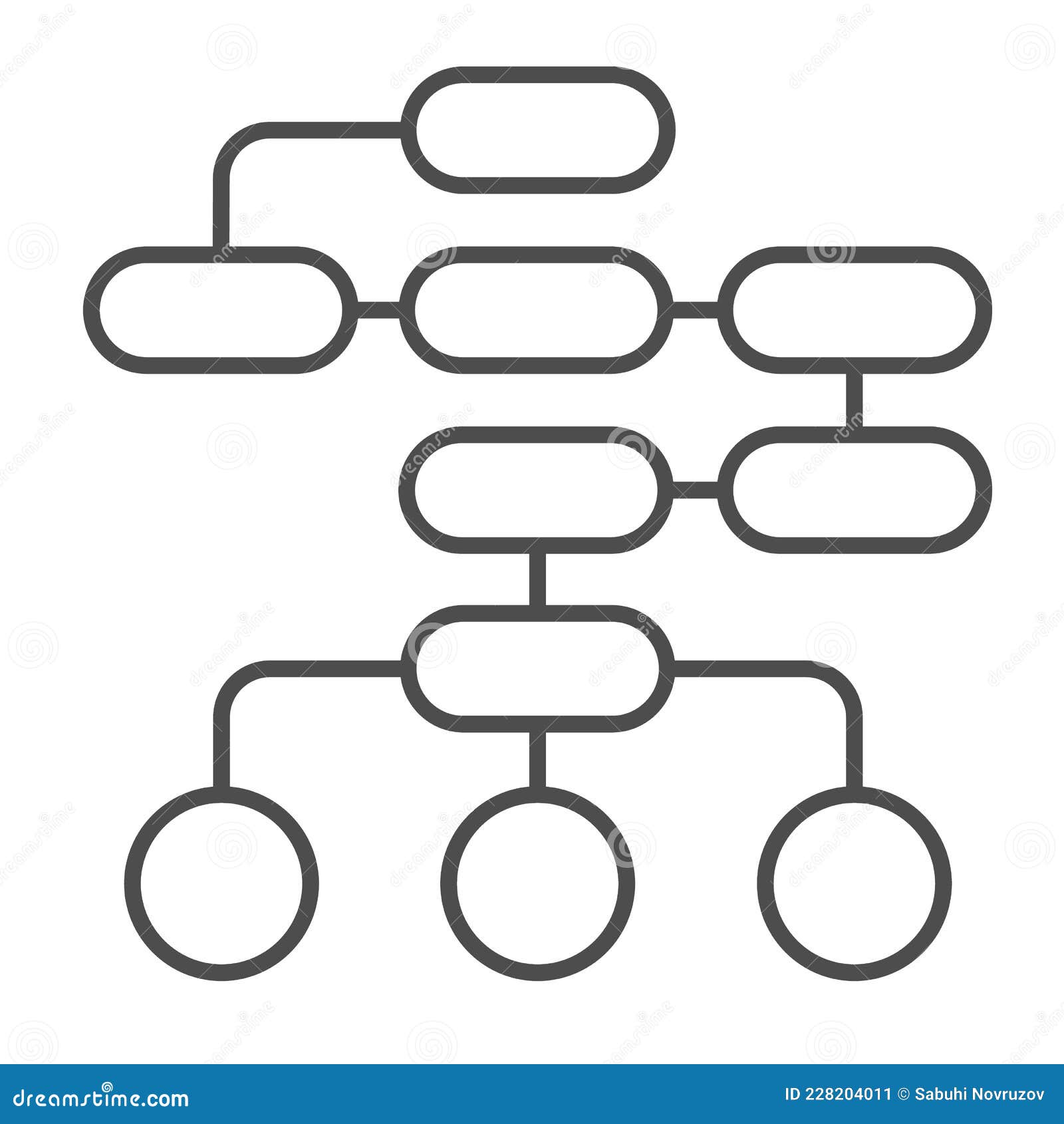 Diagram of Logic, Sequence or Interactions, Algorithm Thin Line Icon ...
