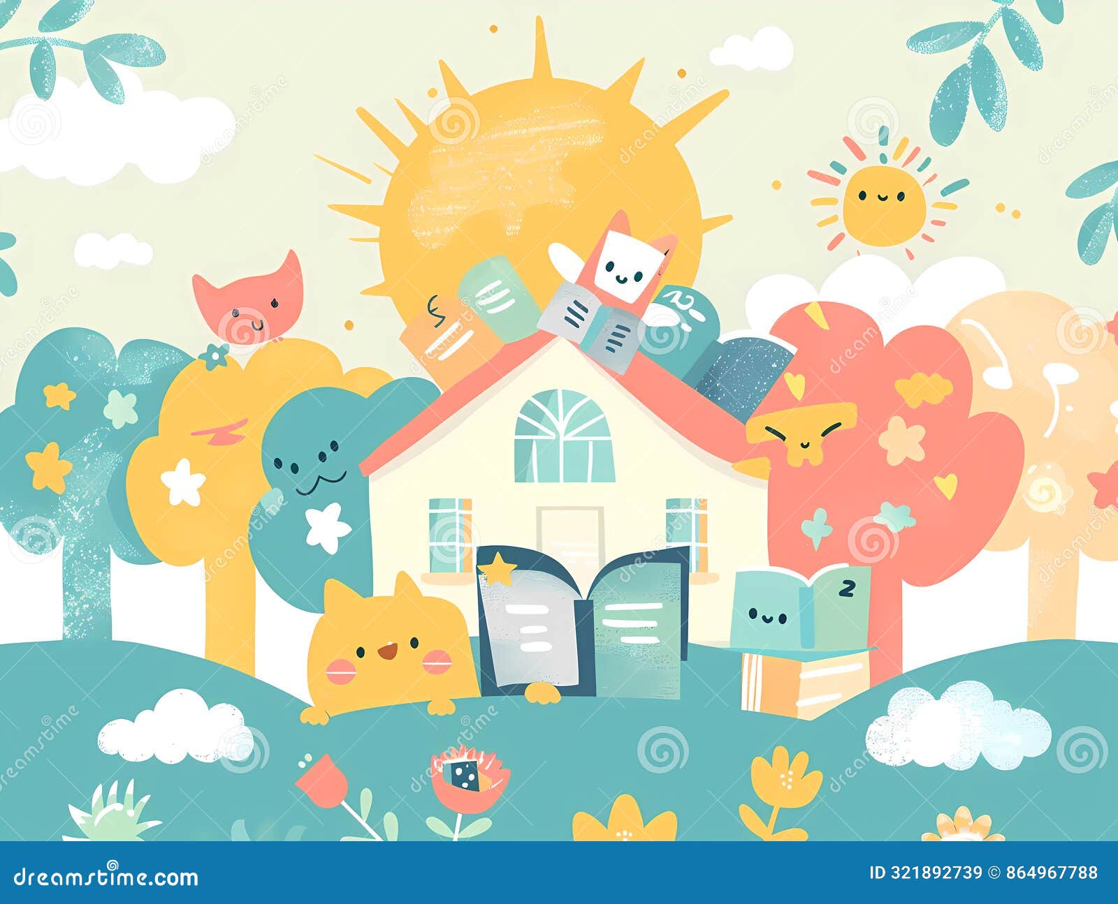 Students Reading Time in the Library on World Book Day Stock ...