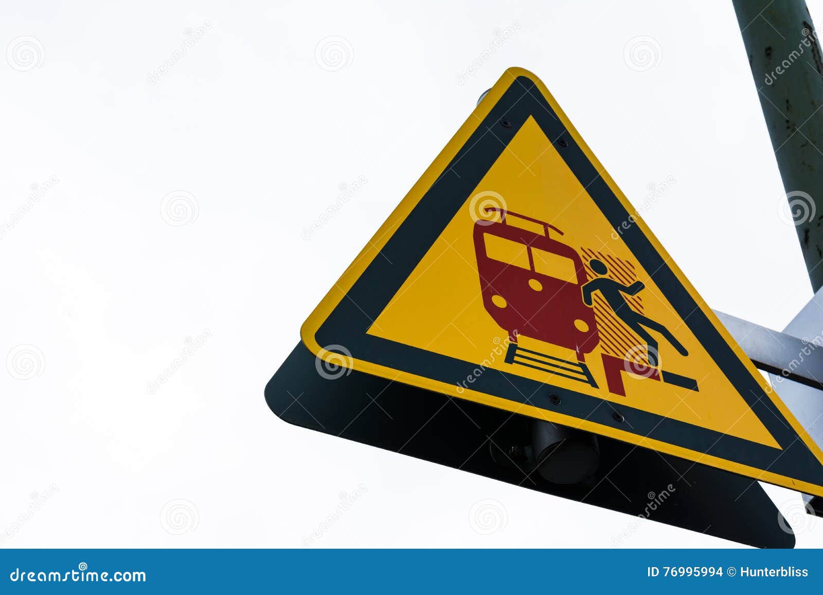 Diagram Man Fall Backwards Train Tracks Warning Caution Sign Stock ...