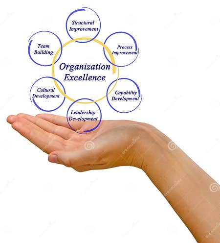 Diagram of Organization Excellence Stock Photo - Image of building ...