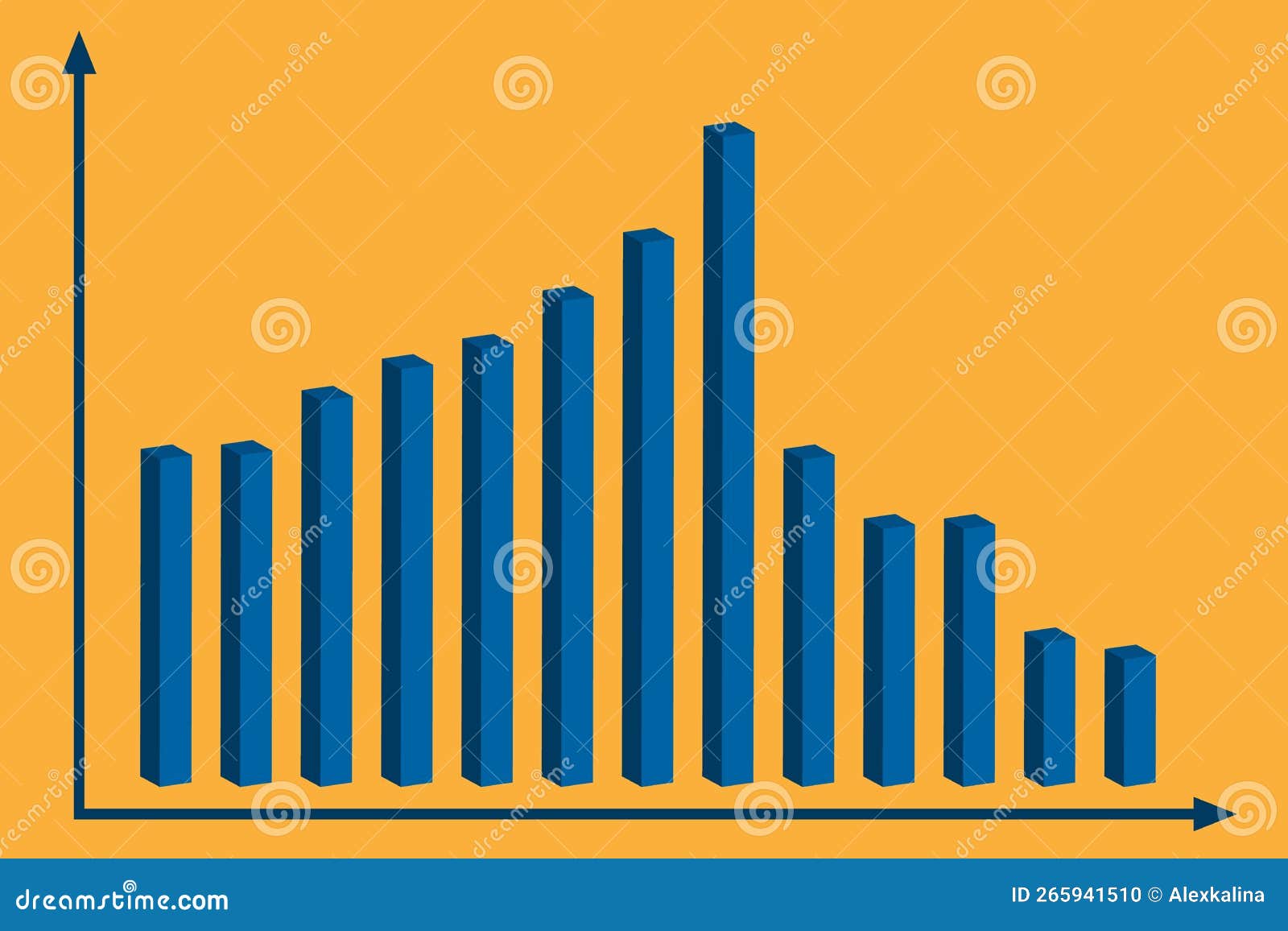 Diagram with Recession and Bankruptcy Progress. Graph with Decrease ...