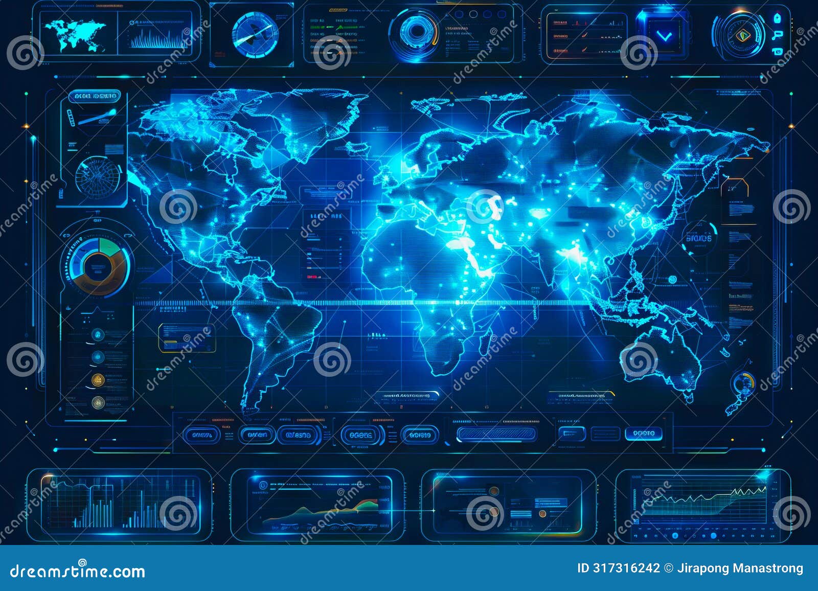 Diagram Scientific Information Futuristic and Technological Dashboard ...