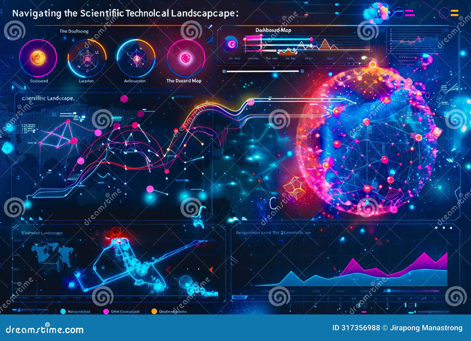 Diagram Scientific Information Futuristic and Technological Dashboard ...
