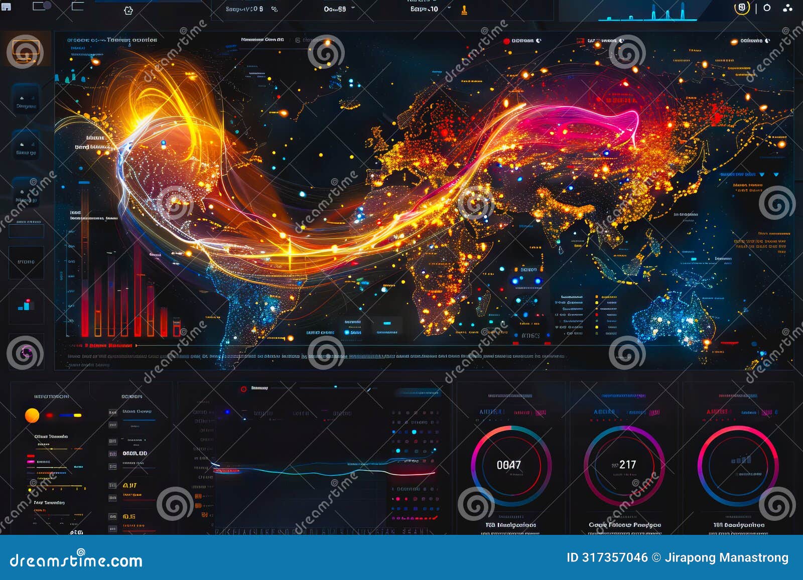Diagram Scientific Information Futuristic and Technological Dashboard ...
