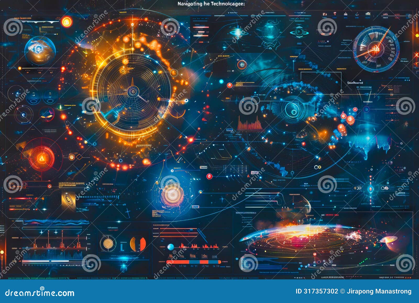 Diagram Scientific Information Futuristic and Technological Dashboard ...