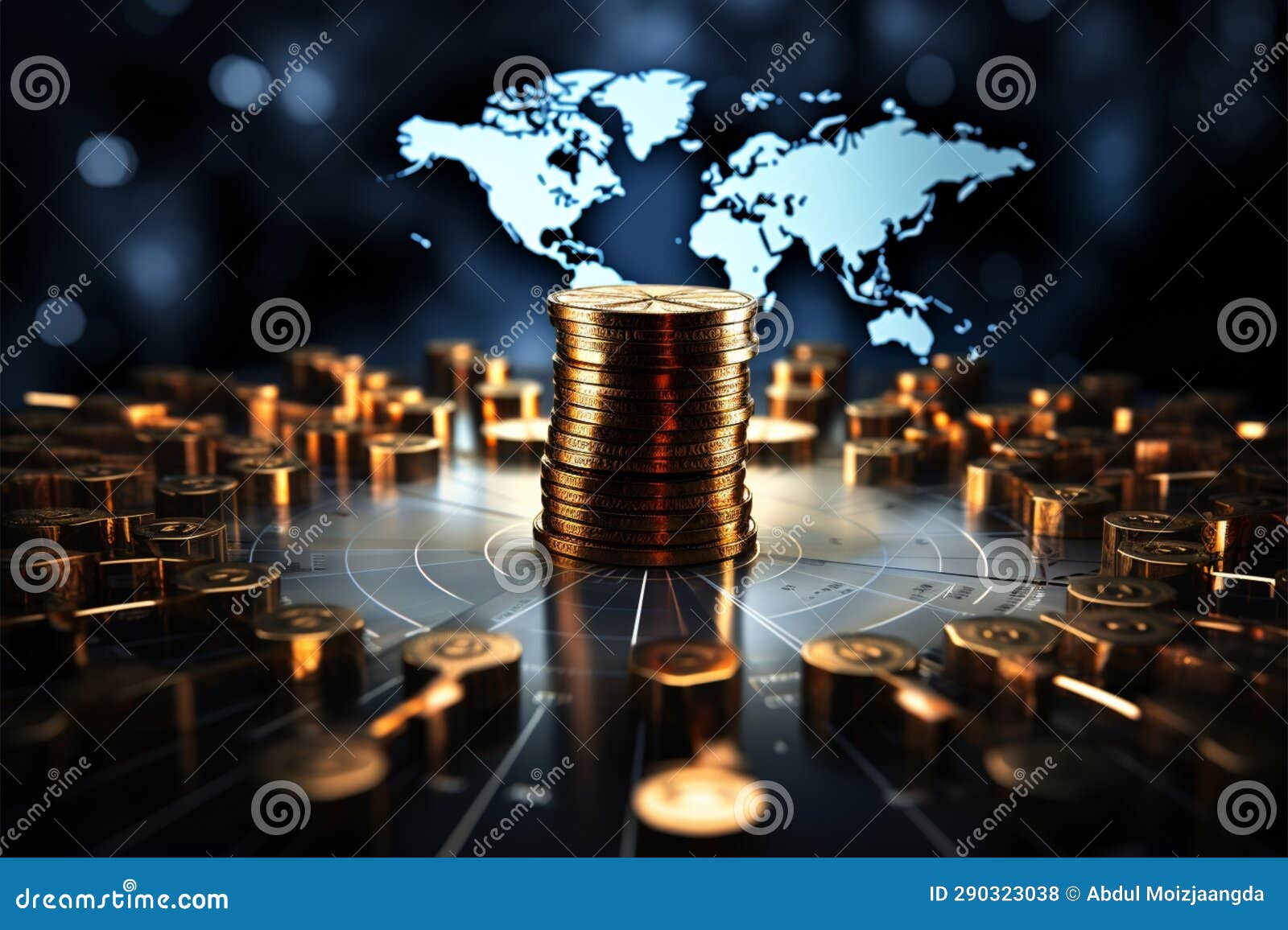 Diagram Showcases Coin Stacks Ascending in a 3D Rendered Perspective ...