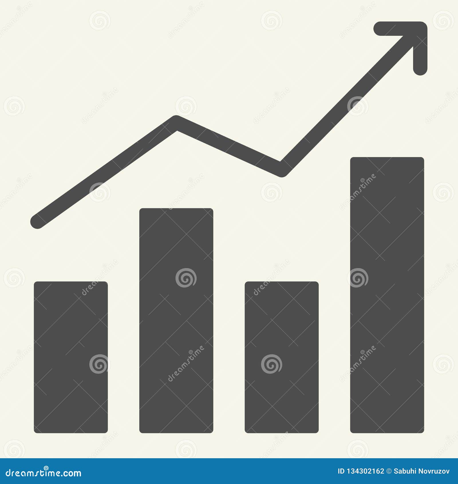 Diagram Solid Icon. Growth Graph Vector Illustration Isolated on White ...