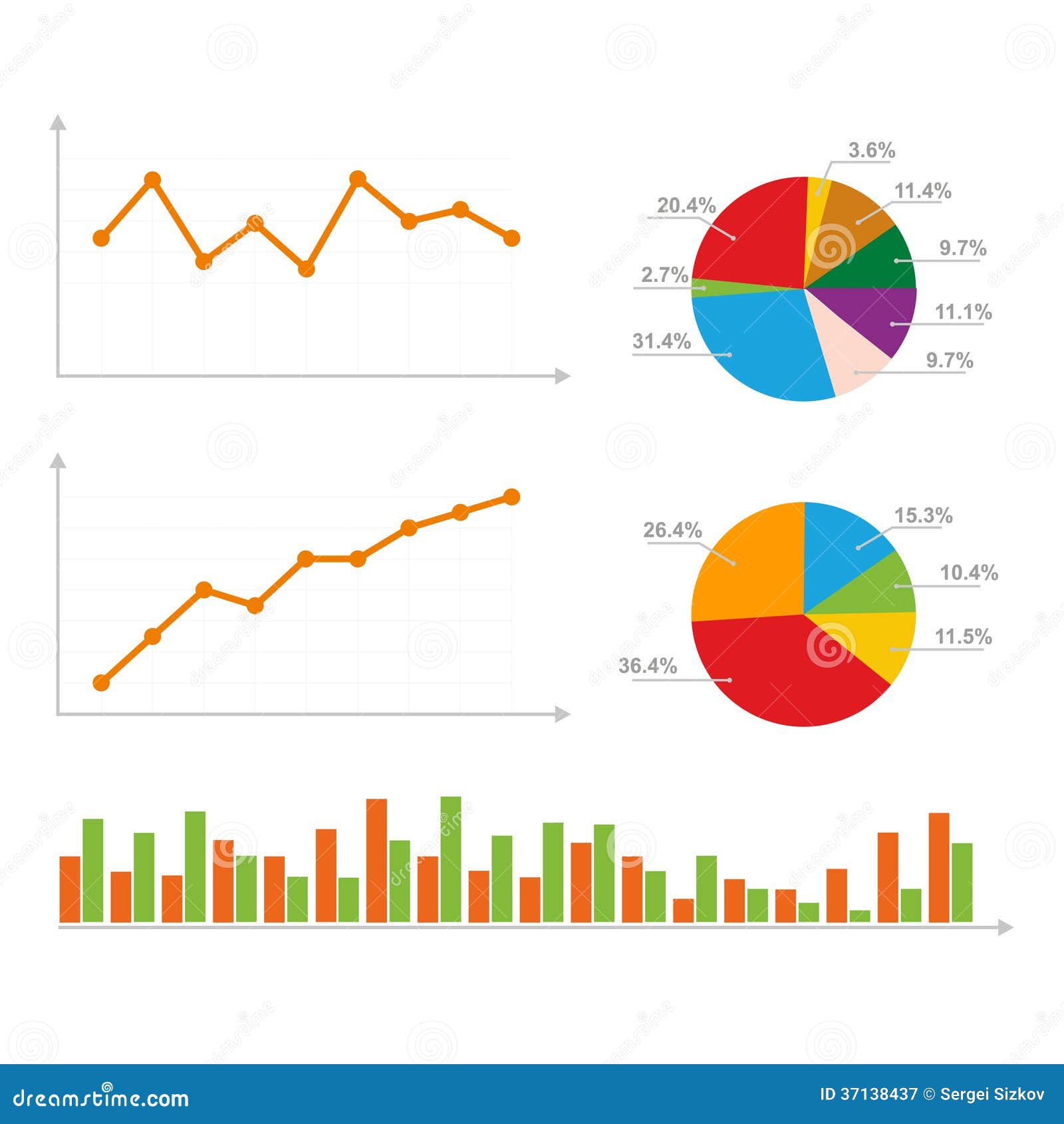 Diagram, Statistik Och Pajdiagram Vektor Illustrationer - Illustration ...