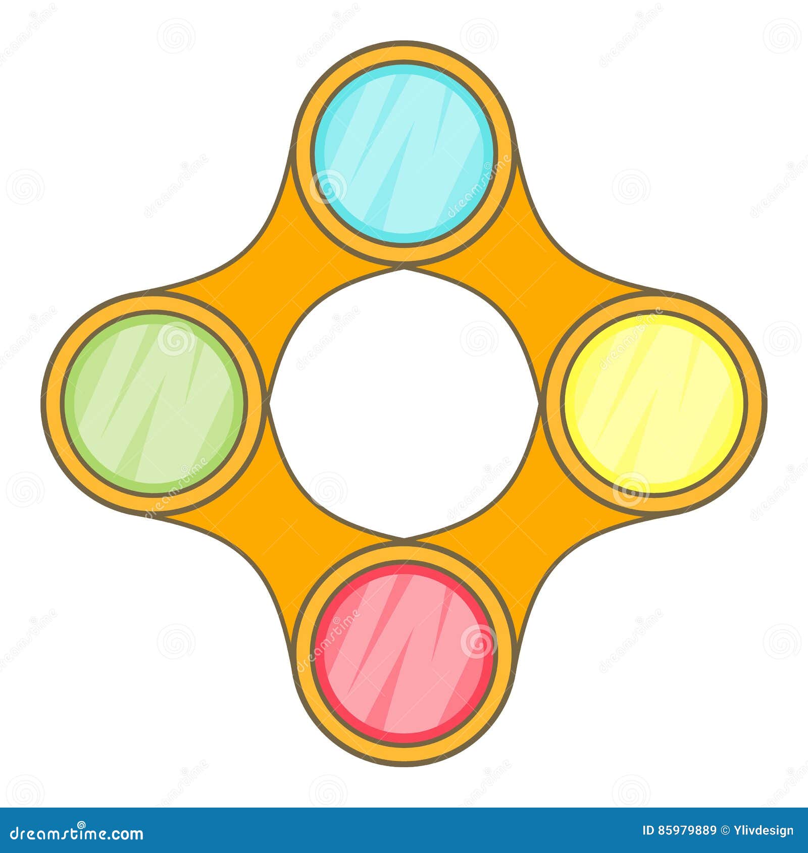 Diagram with 4 Steps Icon, Cartoon Style Stock Vector - Illustration of ...