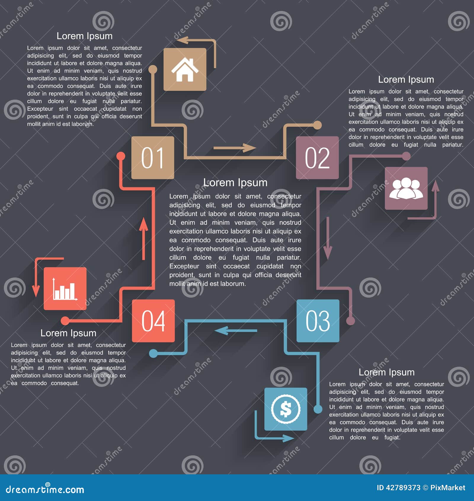 Diagram Template stock vector. Illustration of line, flowchart - 42789373