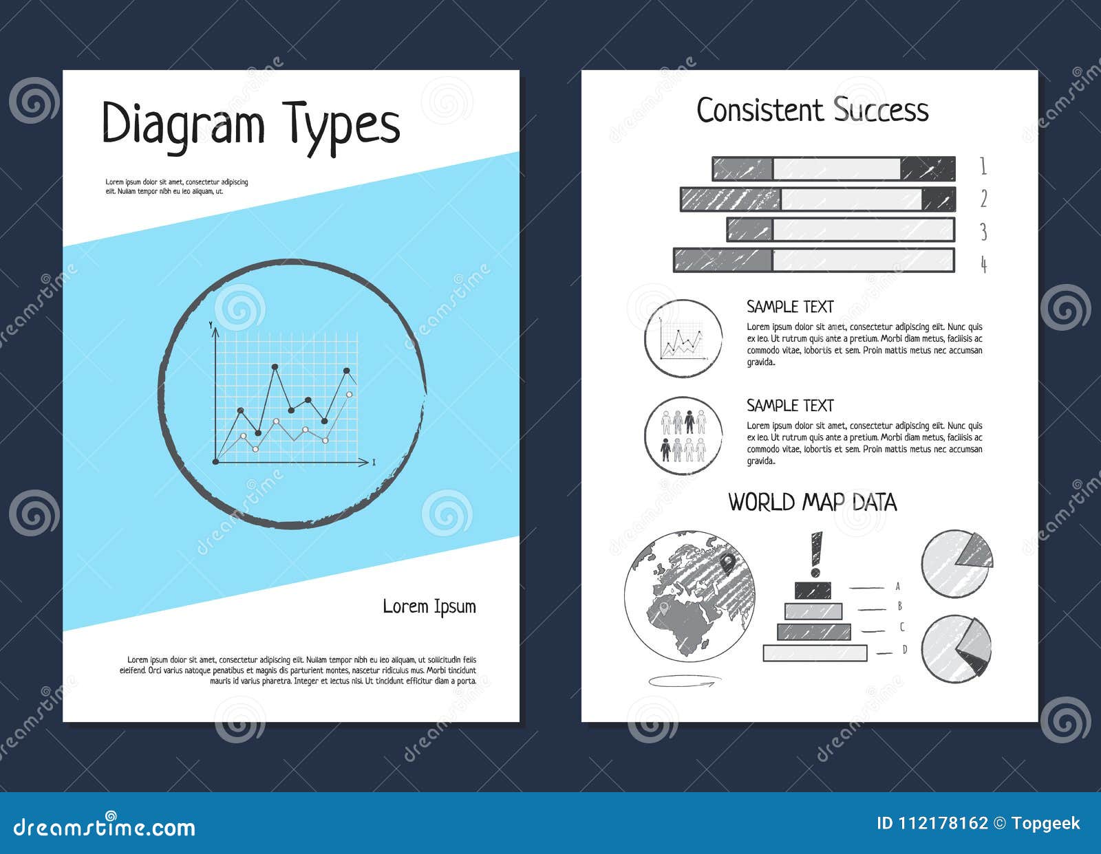 Diagram Types Wold Map Data Vector Illustration Stock Vector ...