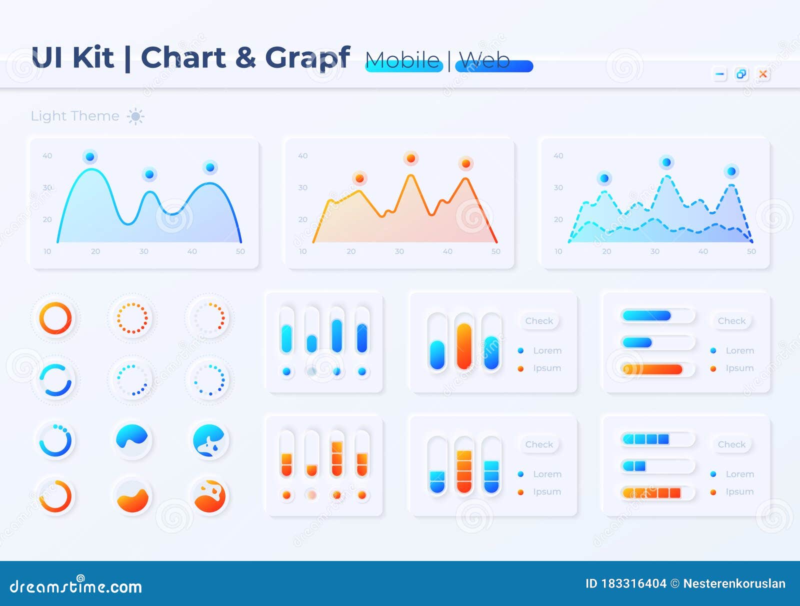 Diagram UI elements kit stock vector. Illustration of graphic - 183316404