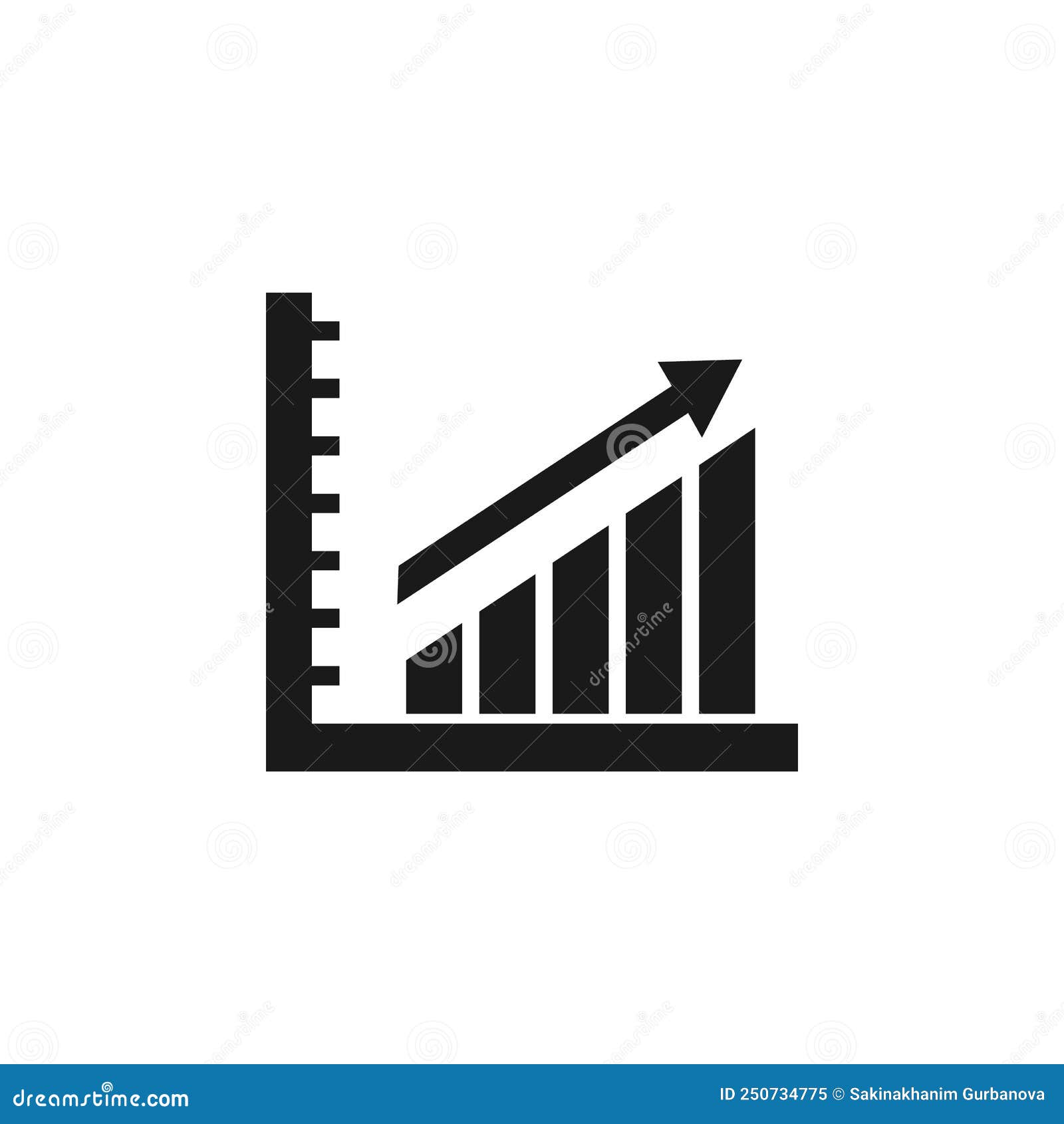 Diagram up icon stock illustration. Illustration of icon - 250734775