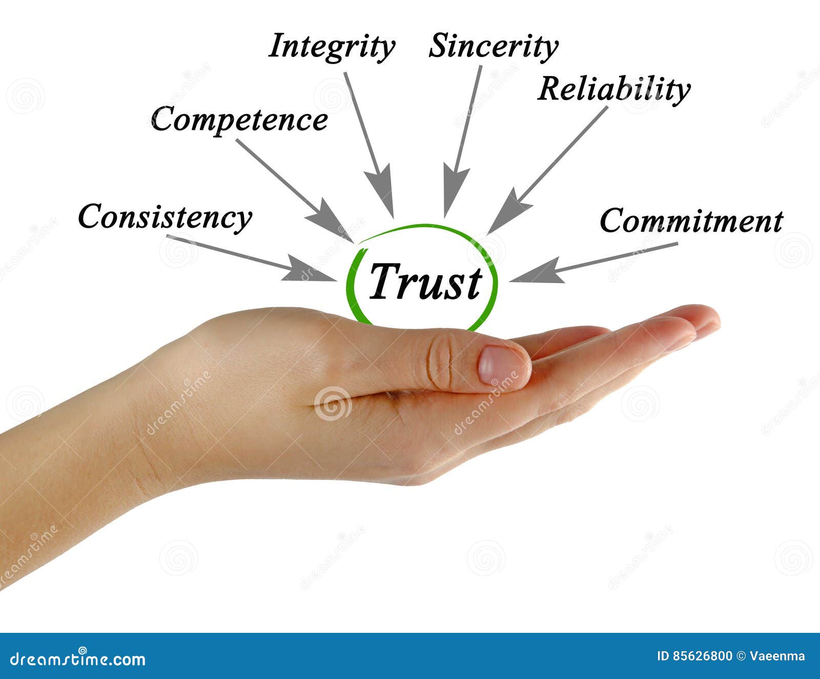 Diagram van vertrouwen stock foto. Image of integriteit - 85626800