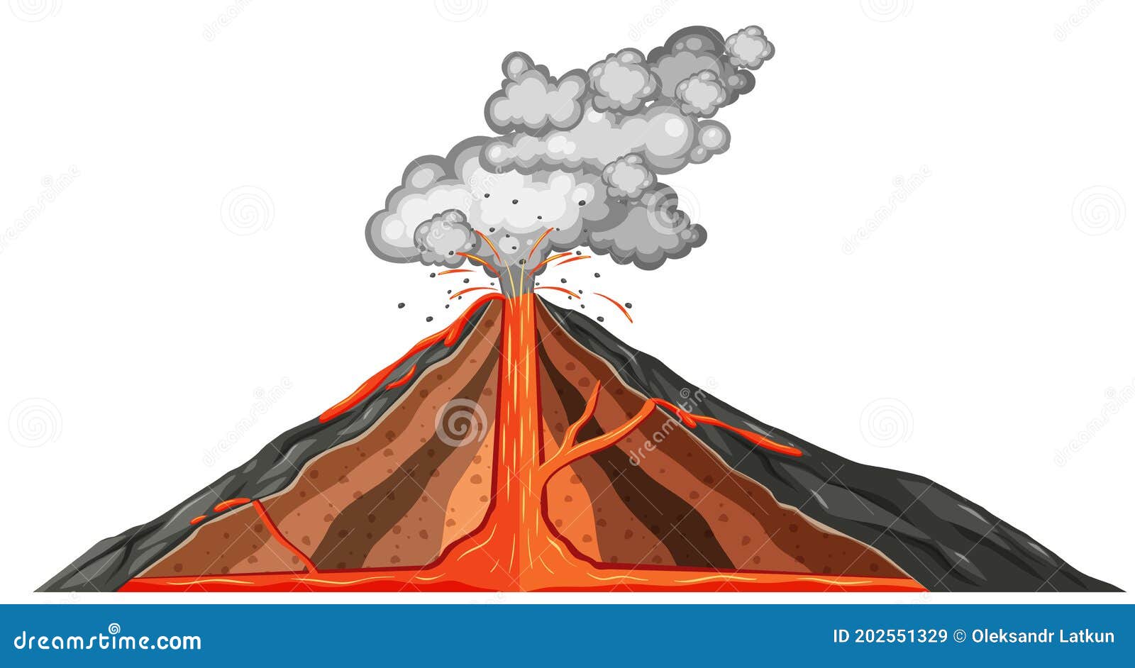 Diagram of Volcano Erupts on White Background Stock Vector ... Diagram of Volcano Erupts on White Background Stock Vector ...
