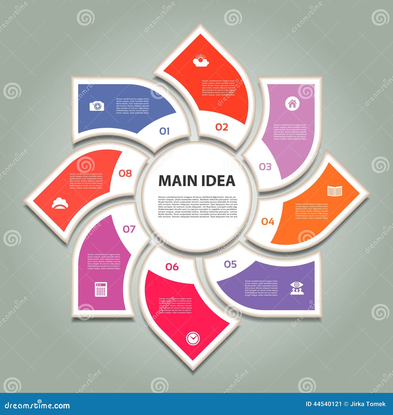 Diagrama Cíclico Con Ocho Pasos E Iconos Ilustración del Vector ...