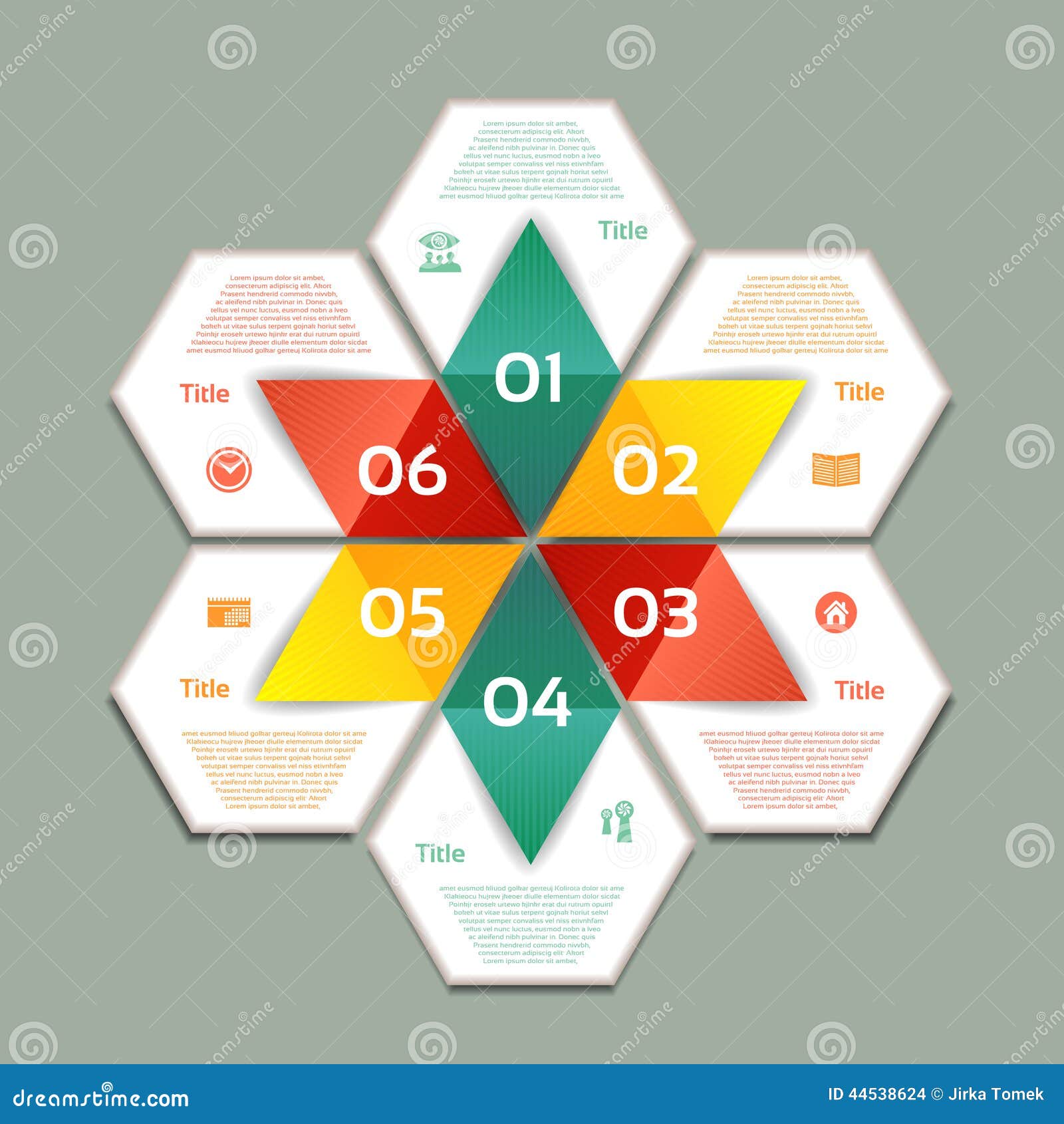 Diagrama Cíclico Con Seis Pasos E Iconos Ilustración del Vector ...
