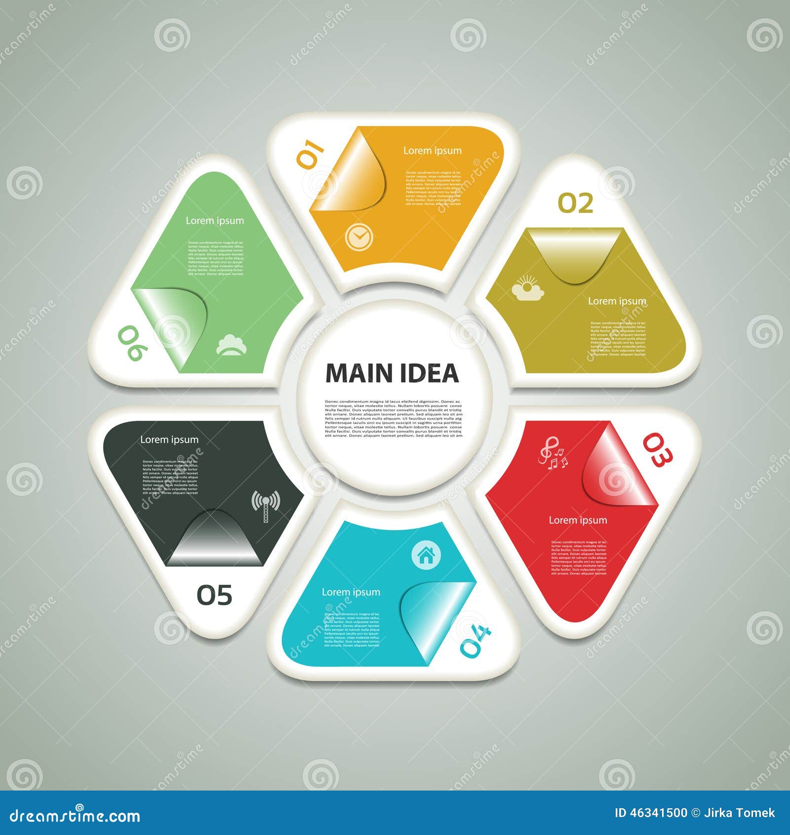 Diagrama Cíclico Con Seis Pasos E Iconos Ilustración del Vector ...