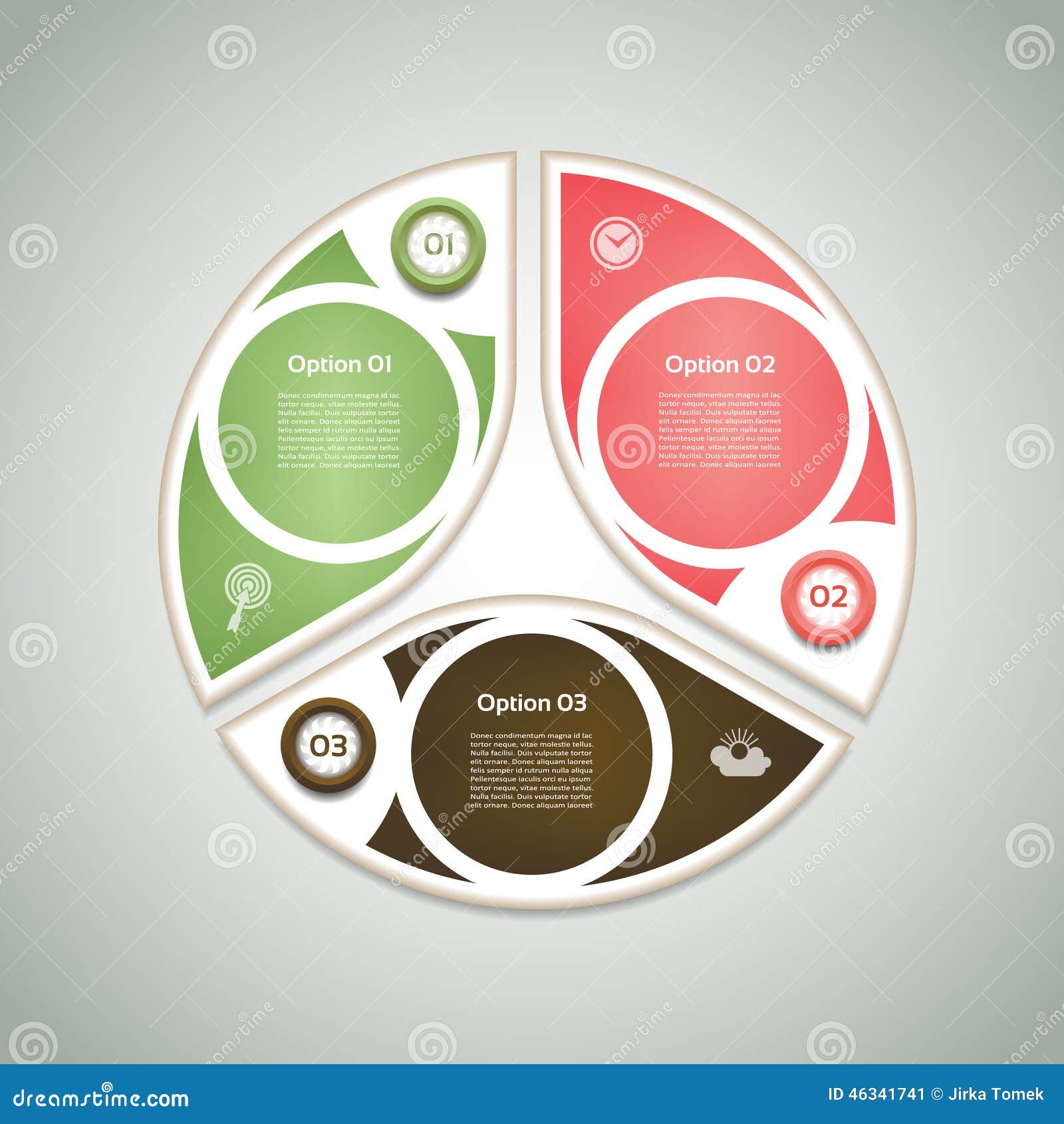 Diagrama Cíclico Con Tres Pasos E Iconos Ilustración del Vector ...