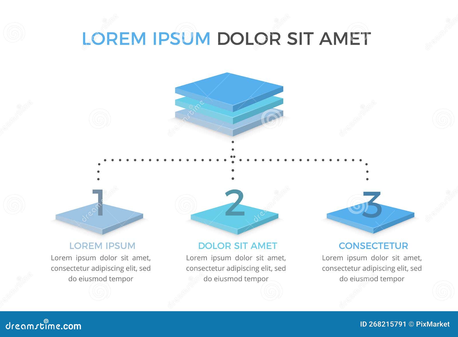 Diagrama De Flujo Con 3 Elementos Ilustración del Vector - Ilustración ...