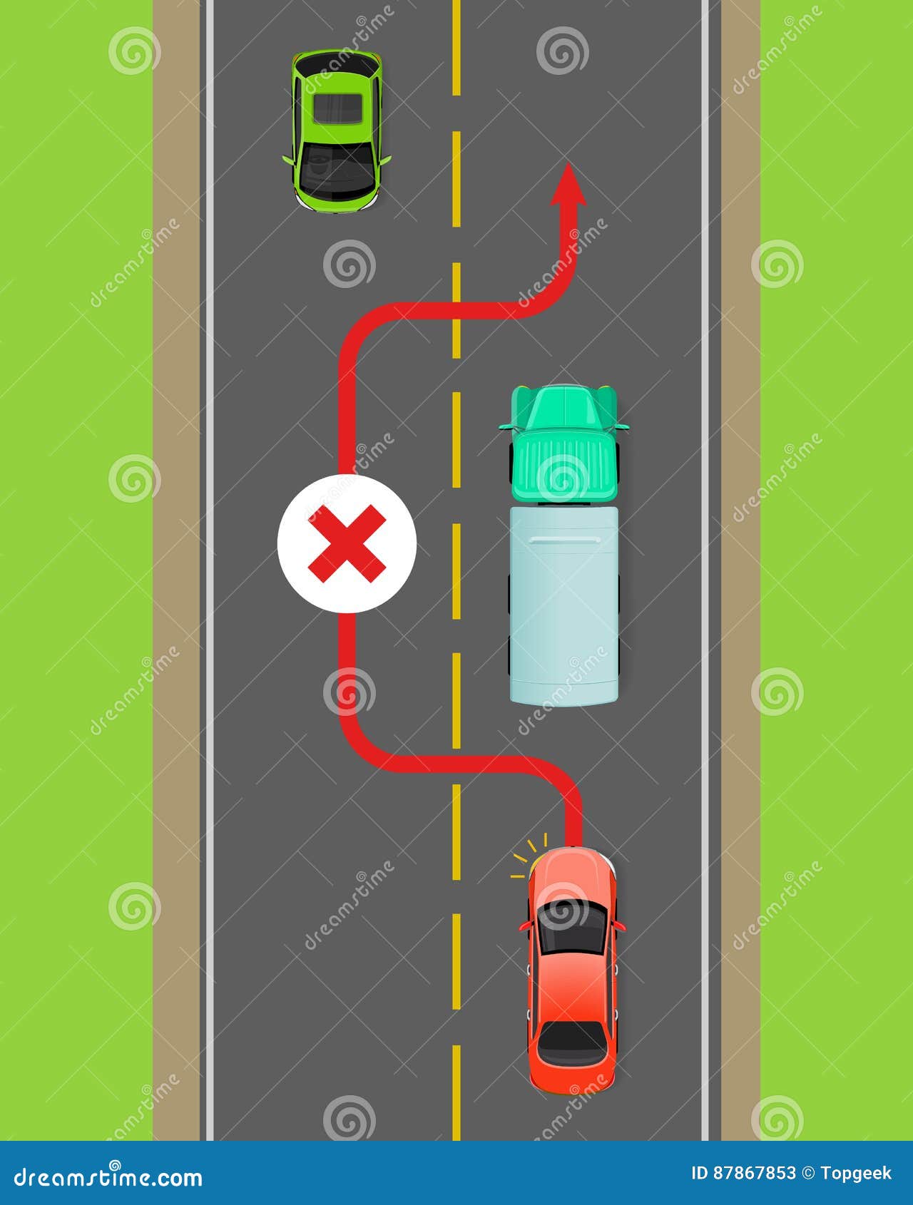 Diagrama De Lorry Overtaking Ban Flat Vetora Ilustração do Vetor ...