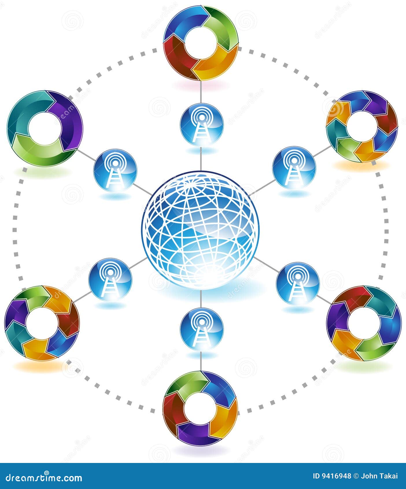 Diagrama De Red De Proceso - Flechas 3D Ilustración del Vector ...