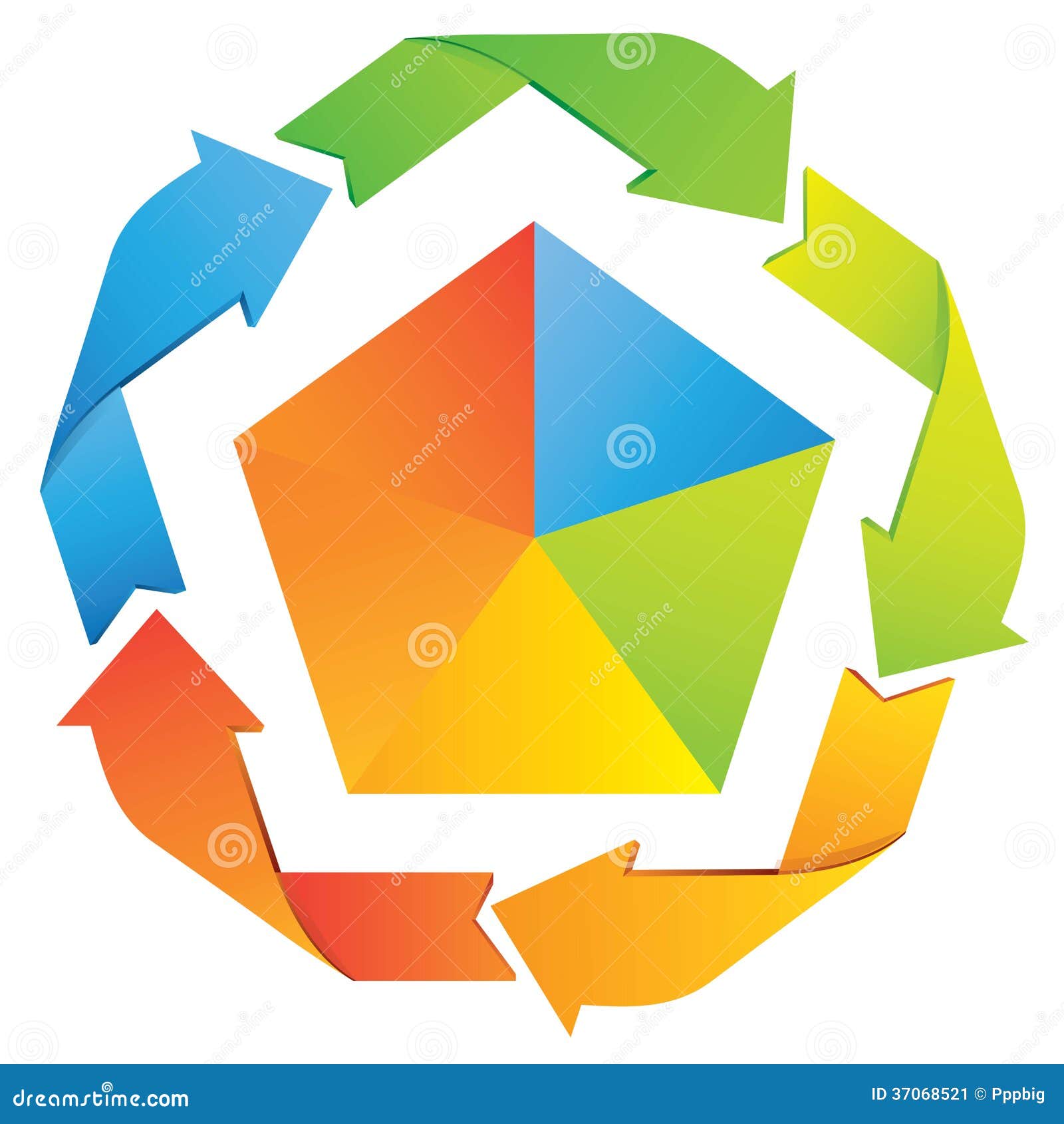 Diagrama pentagonal stock de ilustración. Ilustración de proyecto ...