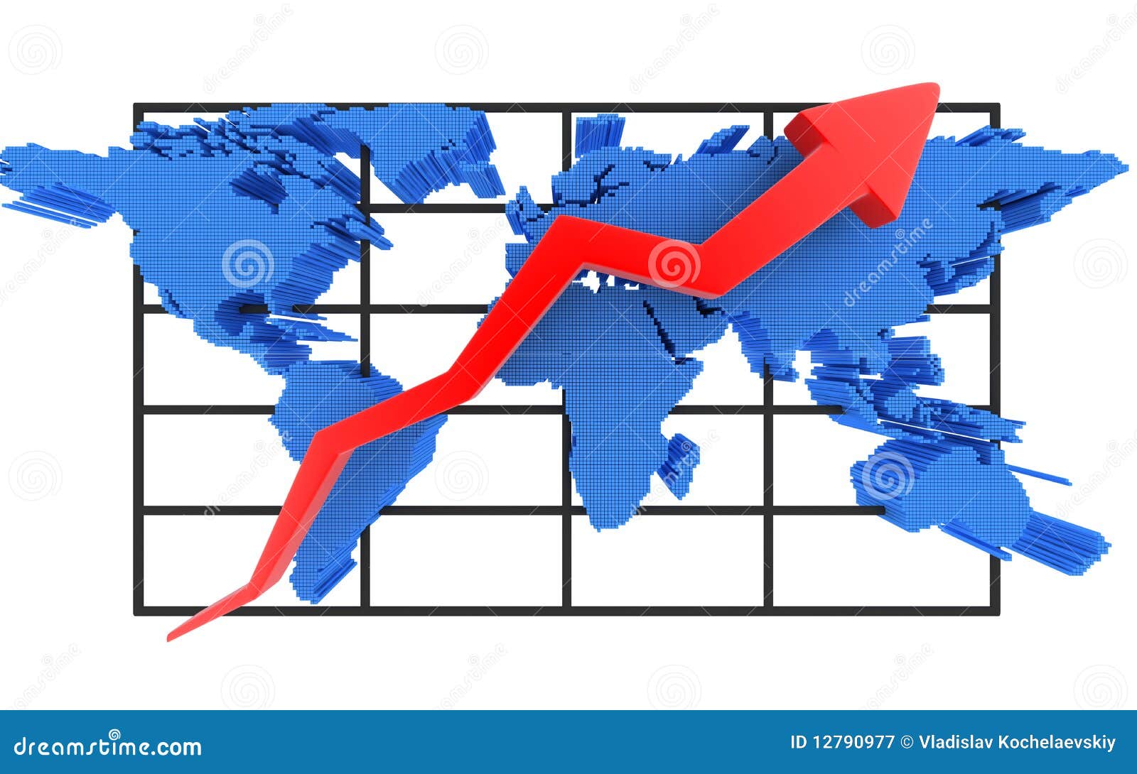 Diagrama Y Mundo Para Arriba Stock de ilustración - Ilustración de ...