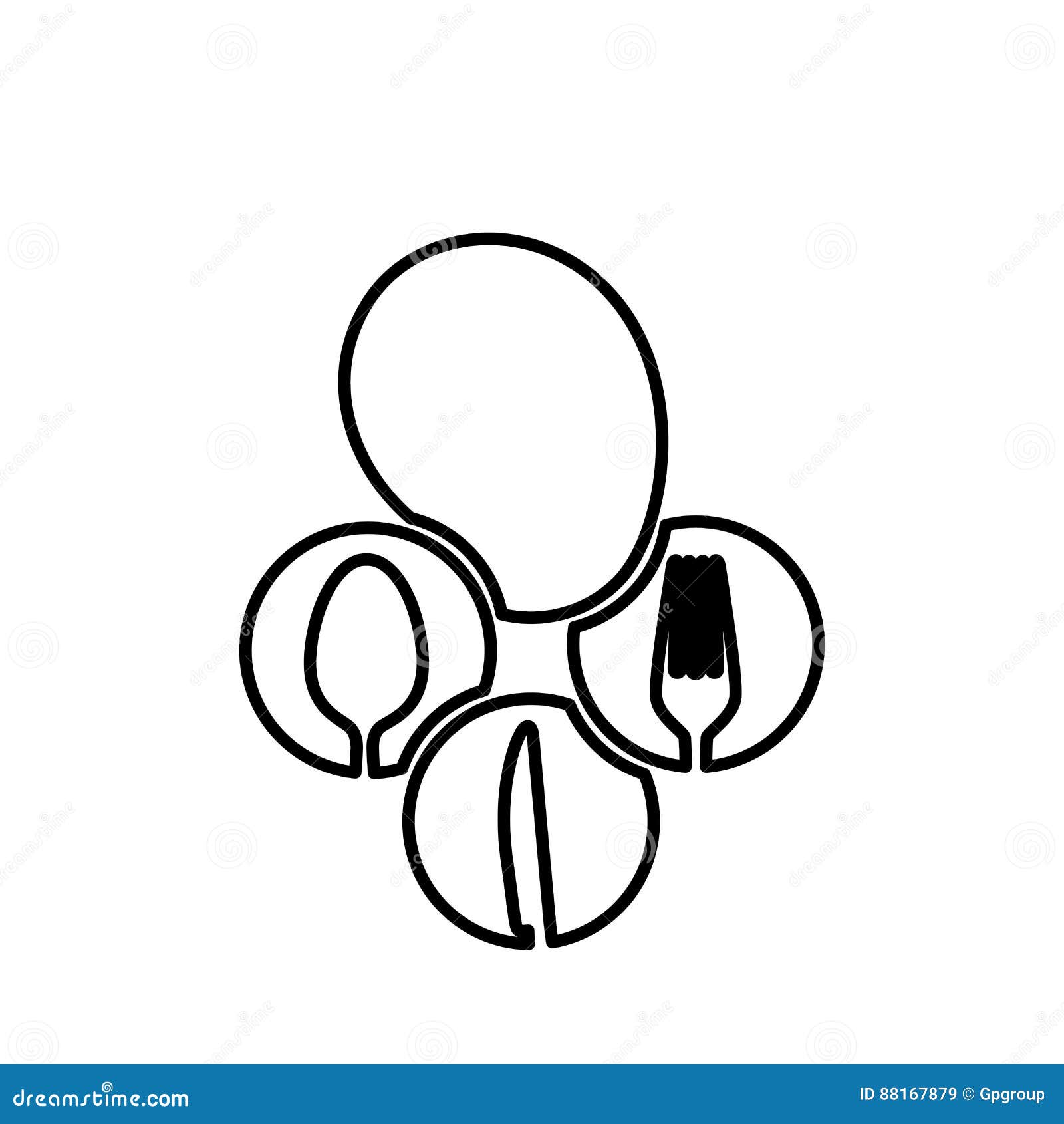 Diagramet Bubblar Med Bestick Inom Symbol Stock Illustrationer ...