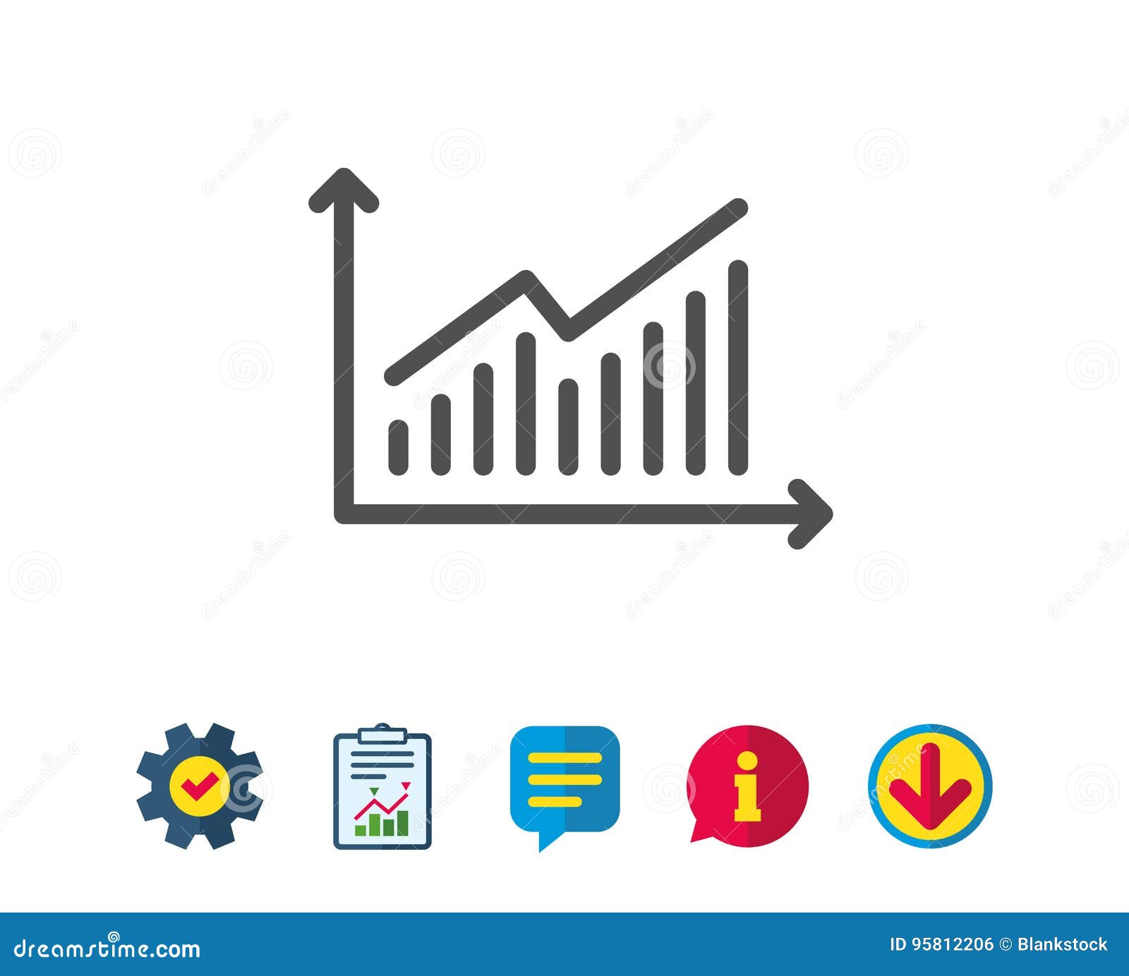 Diagramlinje Symbol Rapportgraftecken Vektor Illustrationer ...