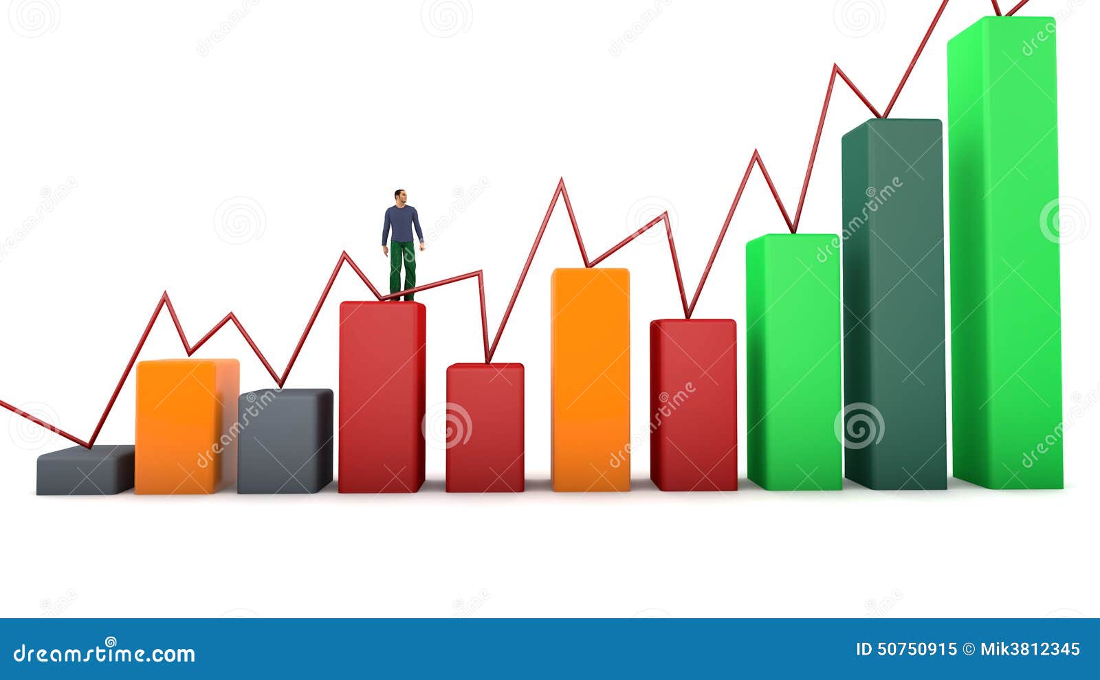 Diagramm der Grafik-3D stock abbildung. Illustration von erfolg - 50750915