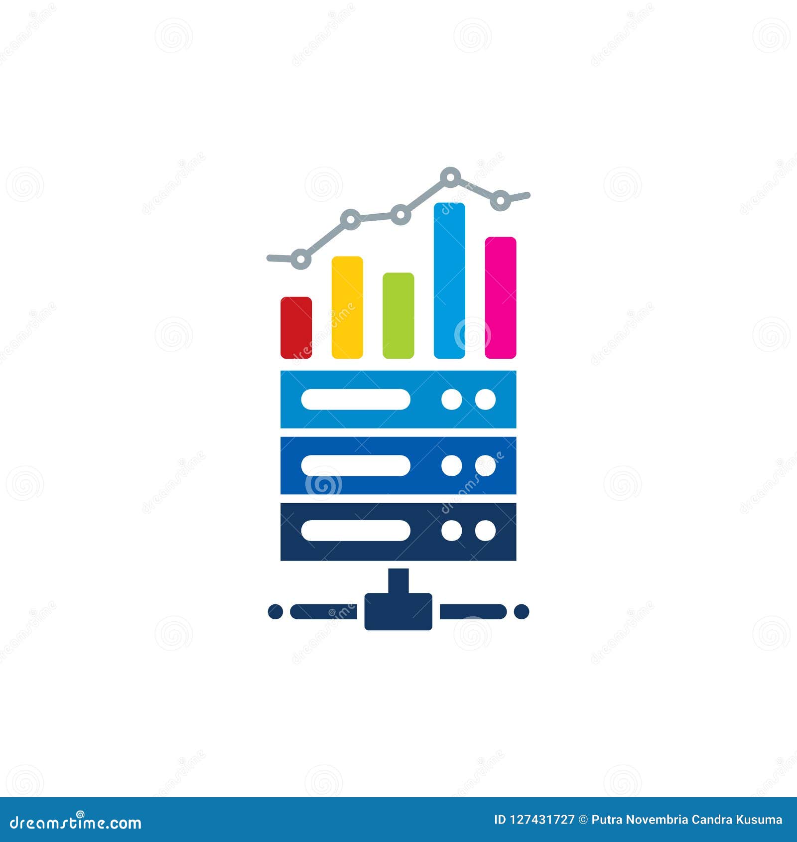 Diagramm-Server Logo Icon Design Vektor Abbildung - Illustration von ...