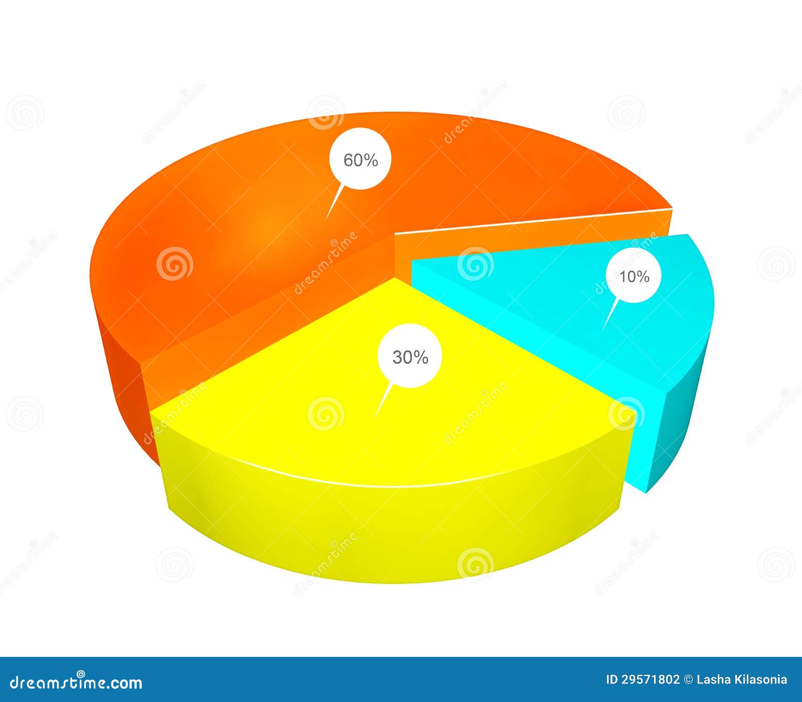 Diagramma Del Grafico a Torta 3D Illustrazione di Stock - Illustrazione ...
