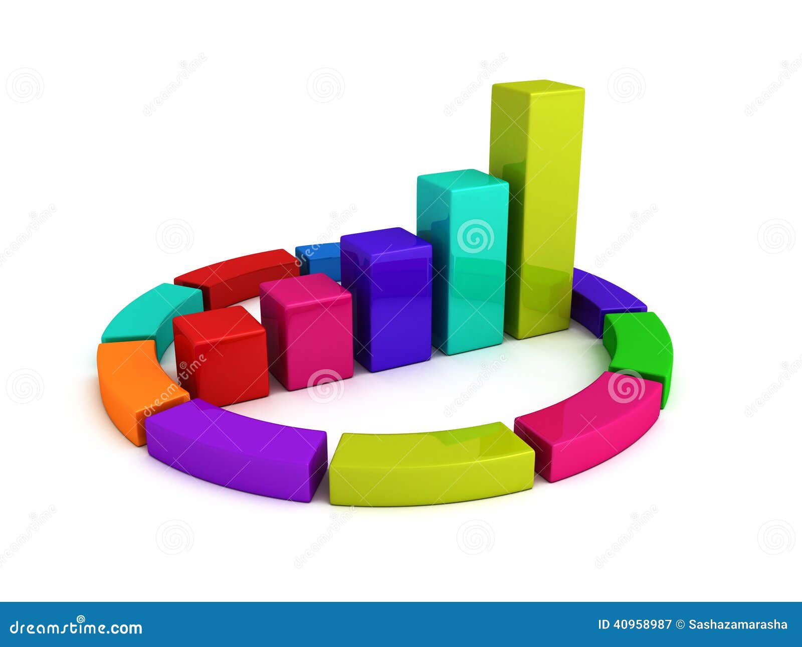 Diagramma Di Istogramma Crescente Variopinto Illustrazione di Stock ...