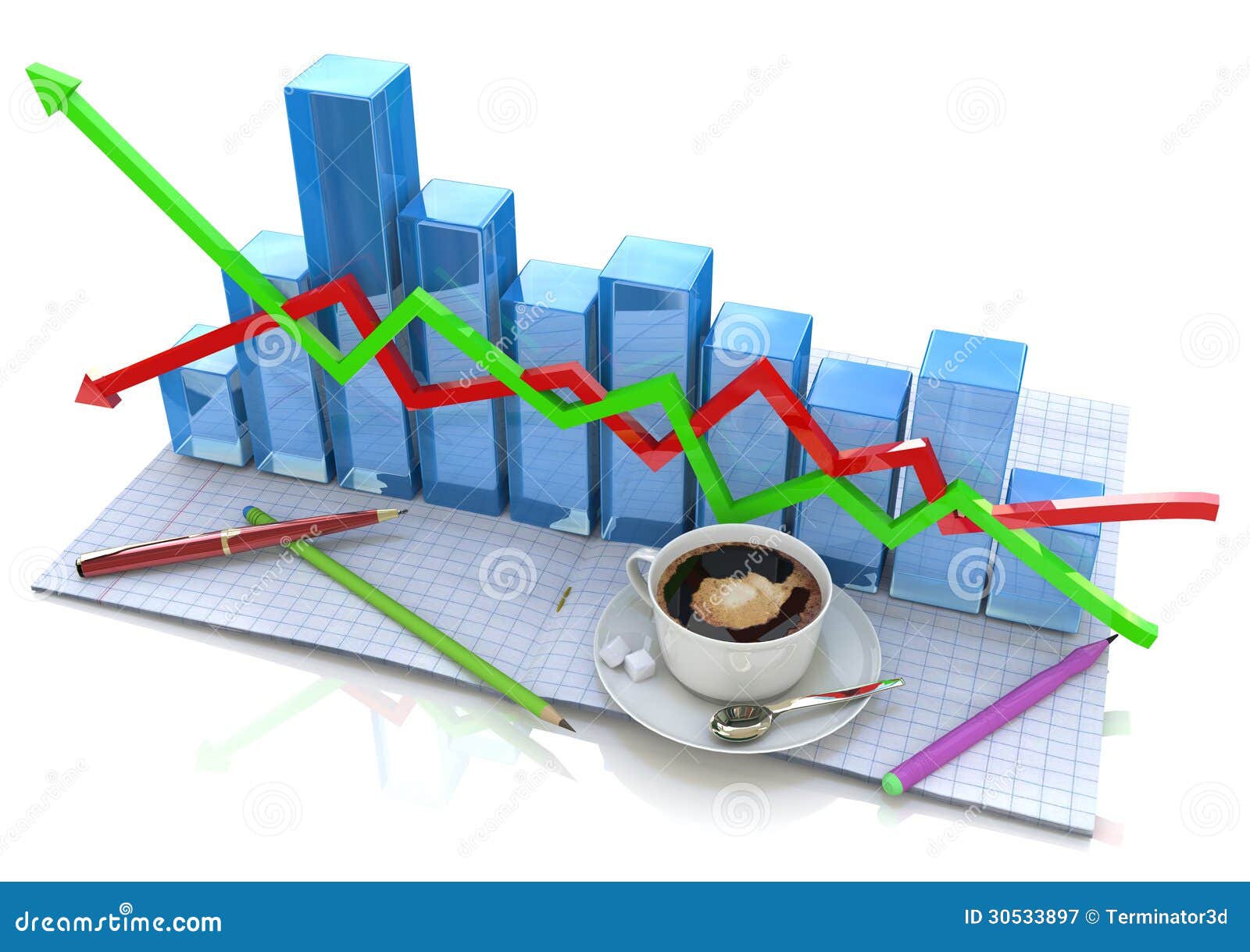 Diagrammanalyse stock abbildung. Illustration von papier - 30533897