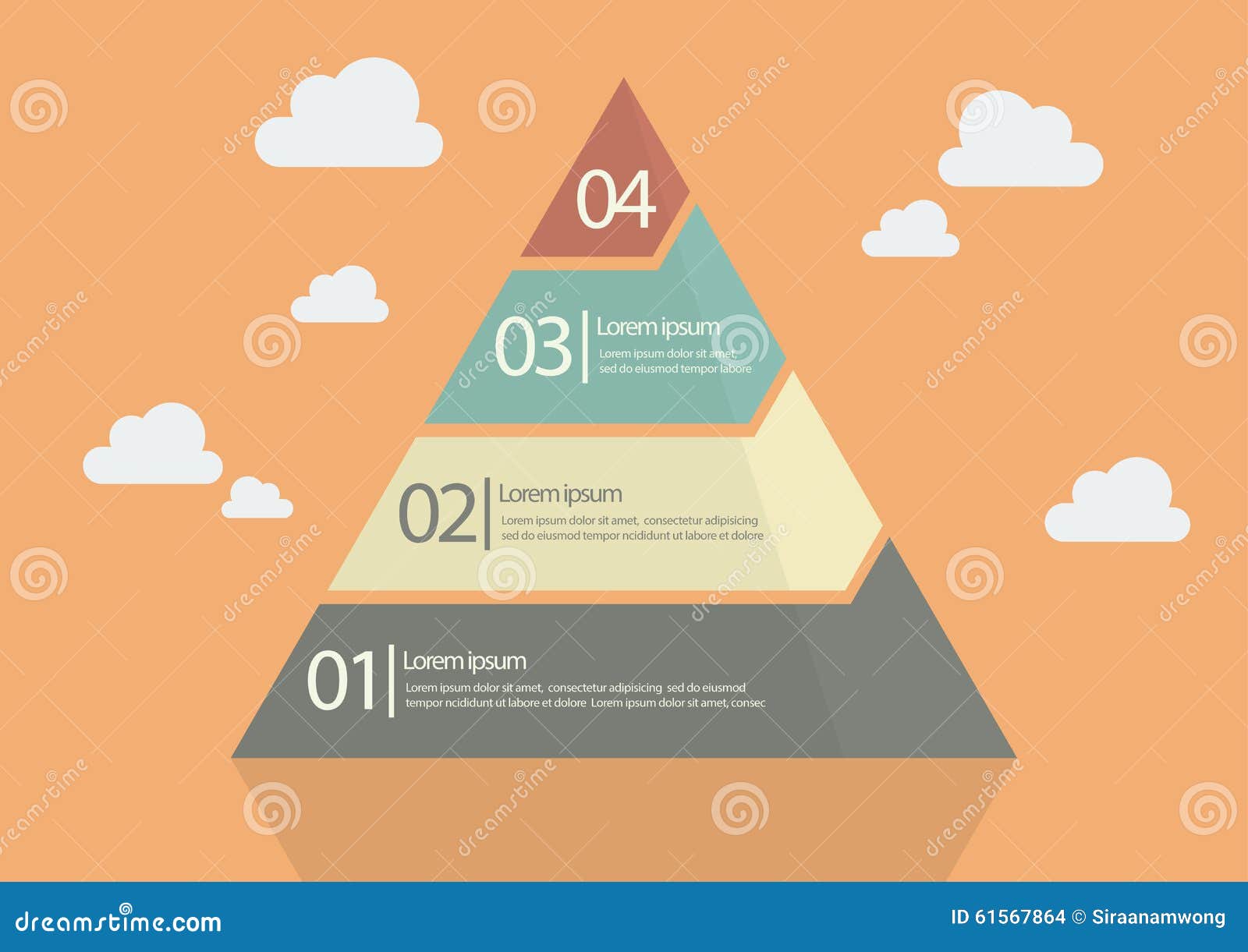 Diagramme à Quatre Phases De Pyramide Illustration de Vecteur ...