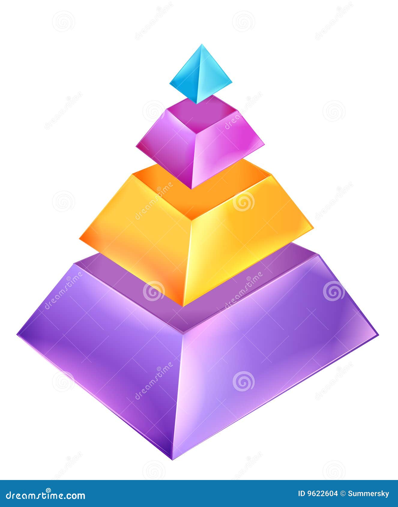 Diagramme De La Pyramide 3D Images stock - Image: 9622604