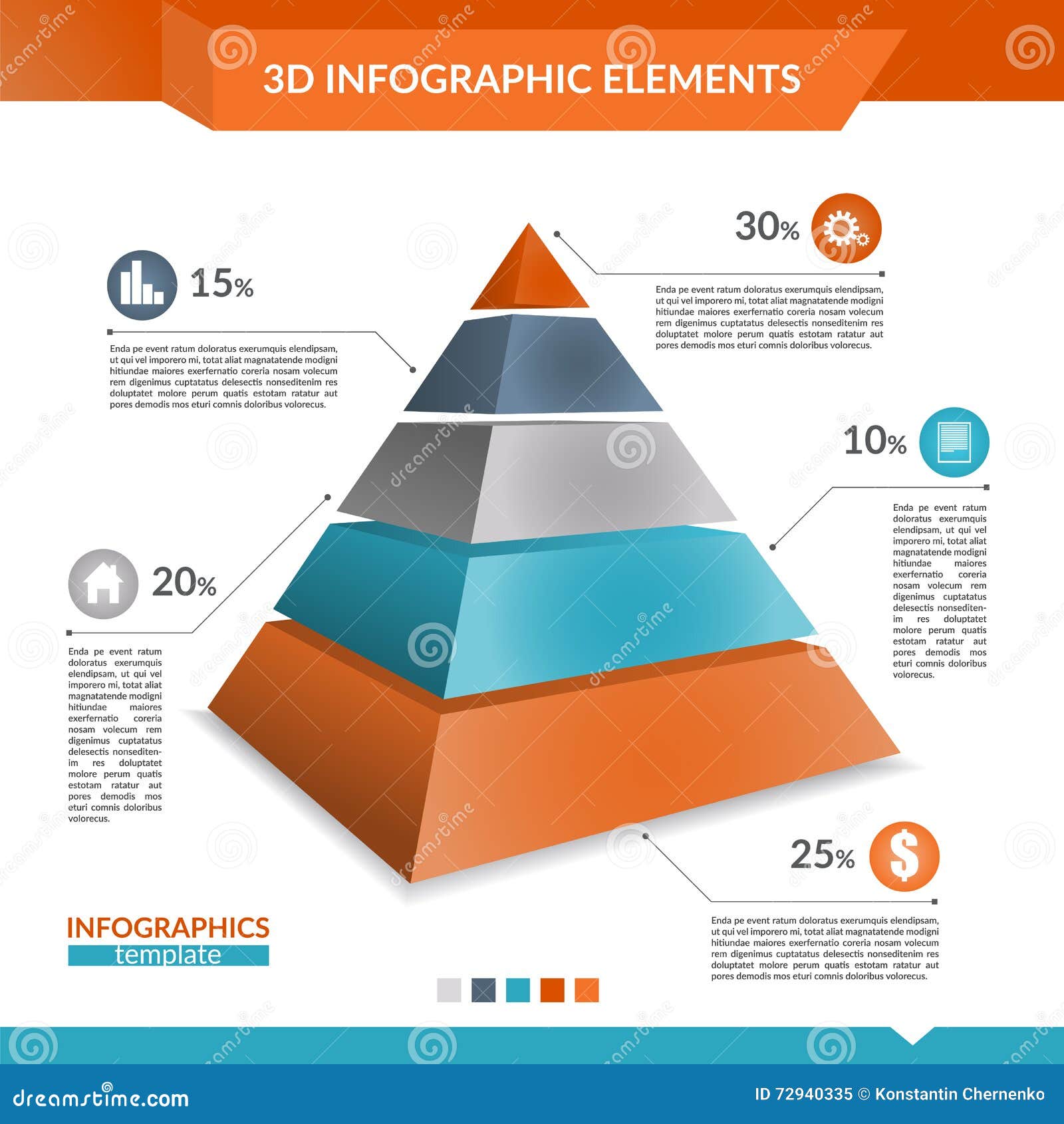 Diagramme De Pyramide De L'infographics 3d Illustration Stock ...