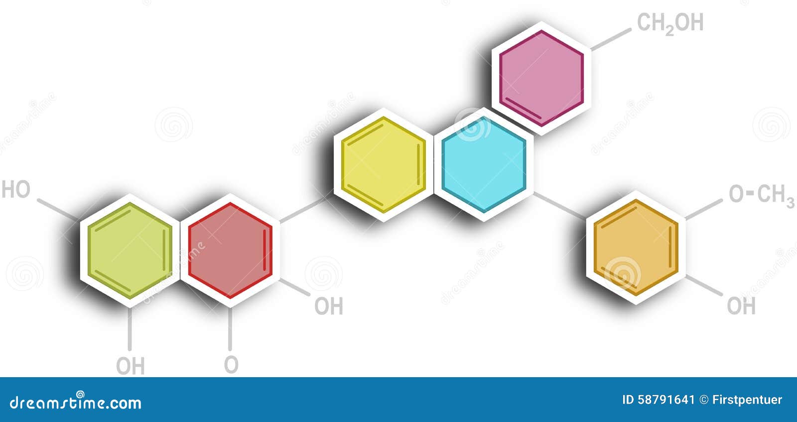 Diagramme Hexagonal De Formule De Chimie Organique Illustration Stock ...