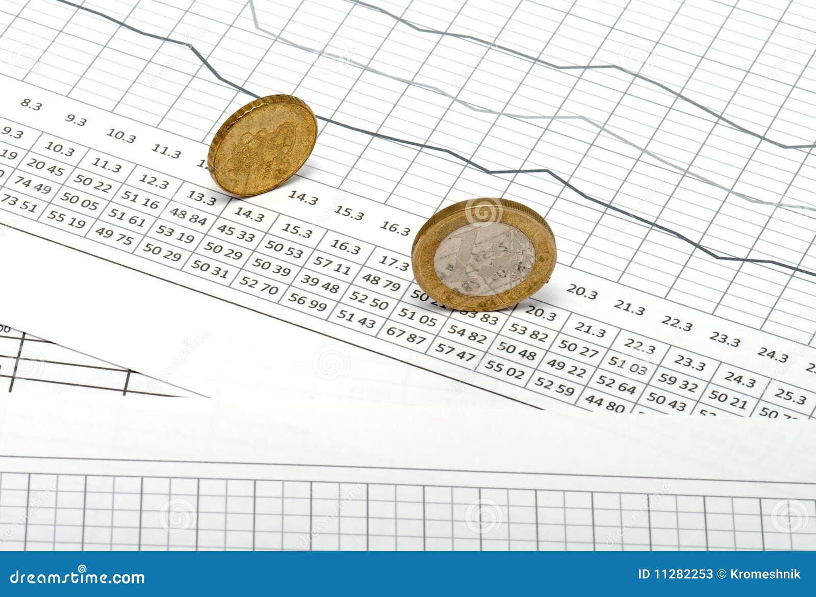 The diagramme and money. stock image. Image of paradigm - 11282253