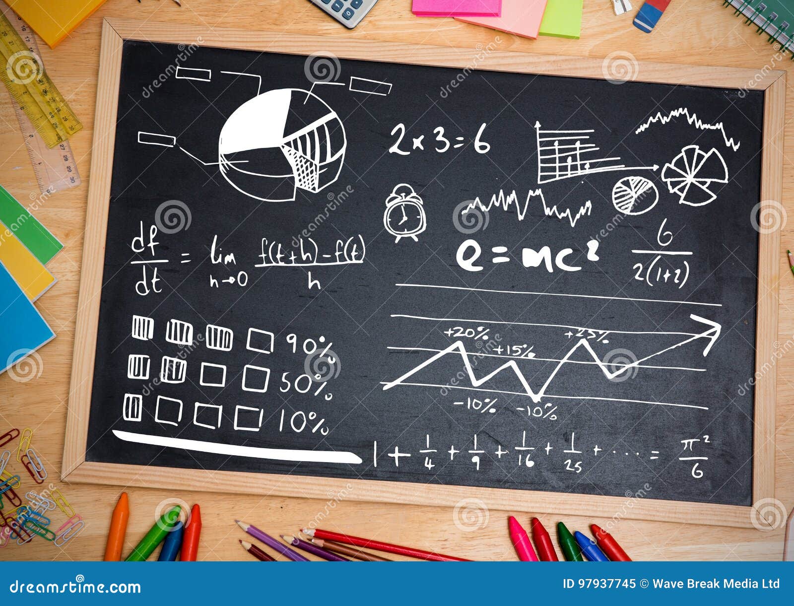 Diagrammes De La Science Sur Le Tableau Noir Image stock - Image du ...