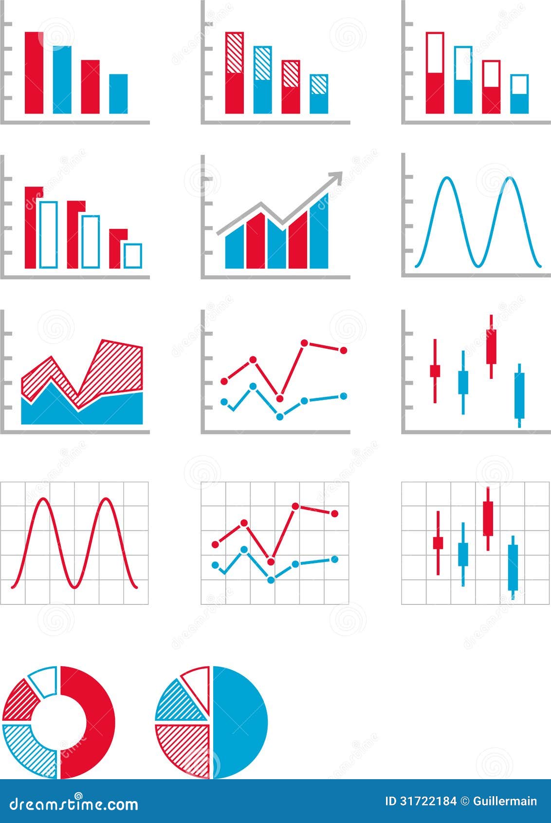 Diagrammes et graphiques illustration de vecteur. Illustration du ...