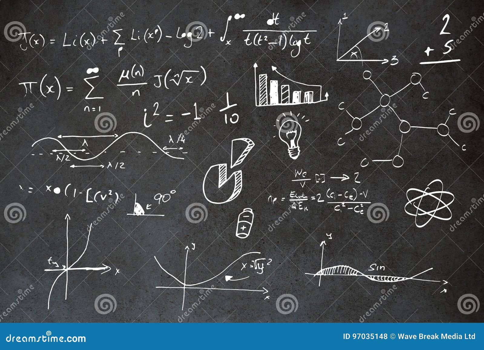 Composite Image of Diagrams with Formulas Stock Illustration ...