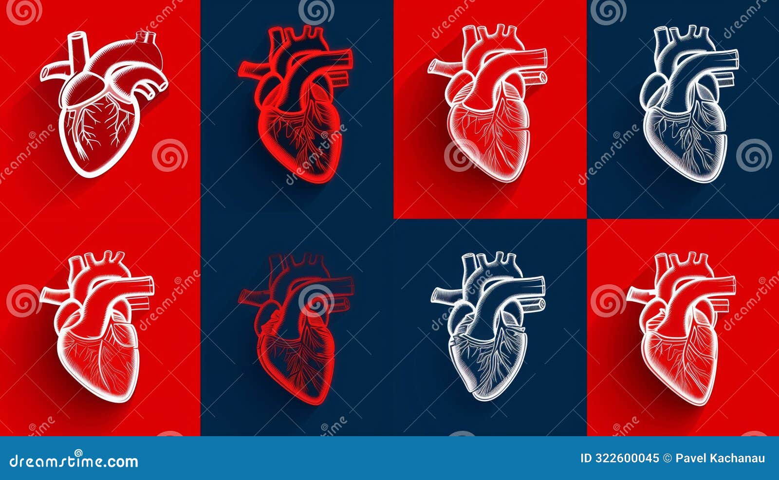Diagrams Illustrating a Human Heart in Various Stages of Development ...