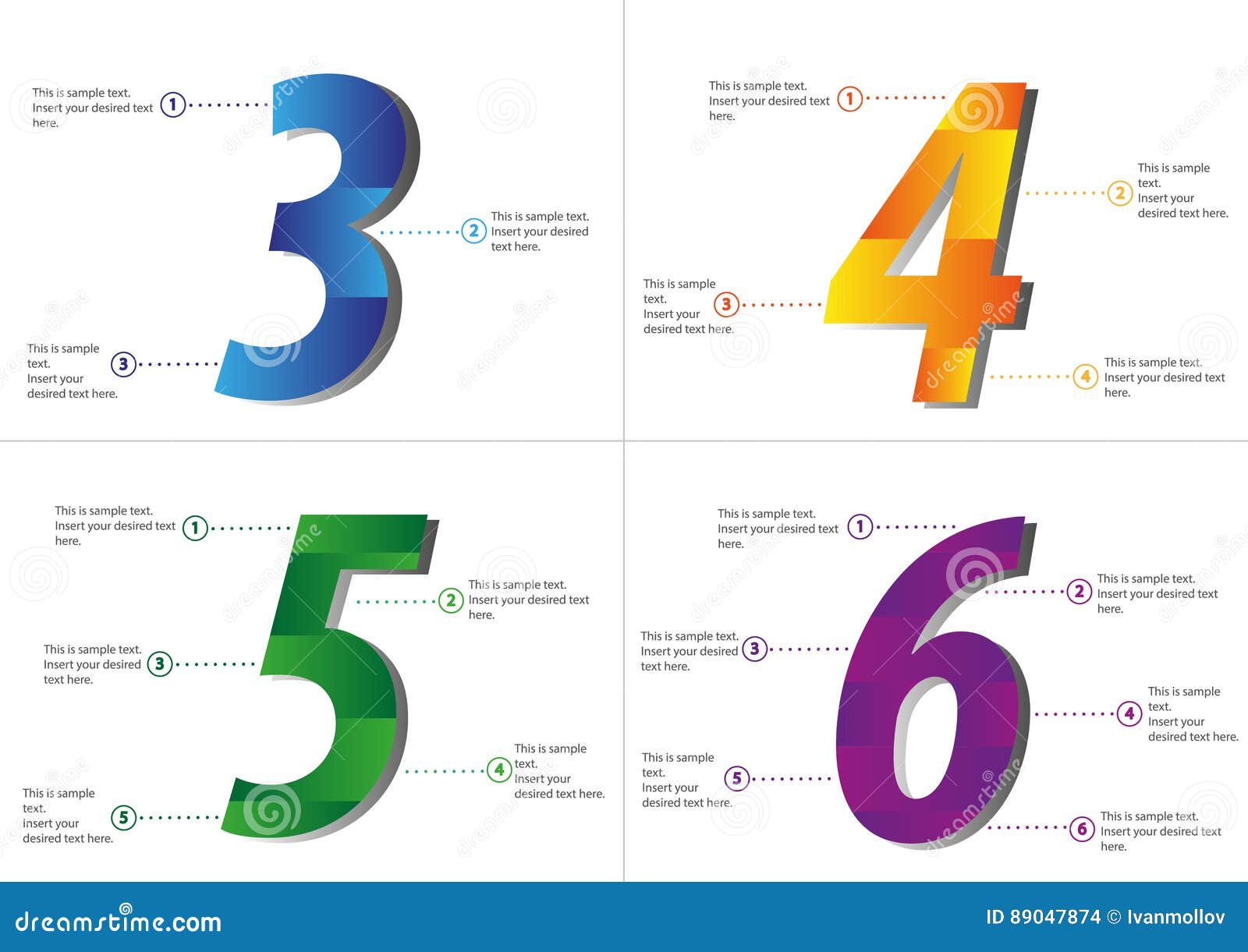 Diagrams with Numbers stock vector. Illustration of graphic - 89047874